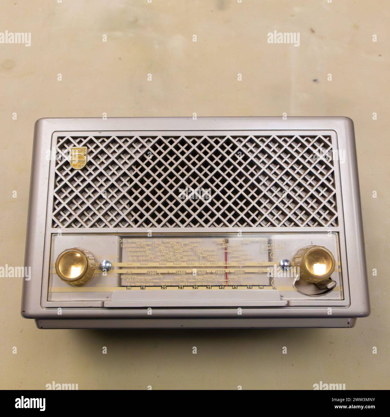 The Hague, the Netherlands - February 17 2024: retro Philips radio in ...