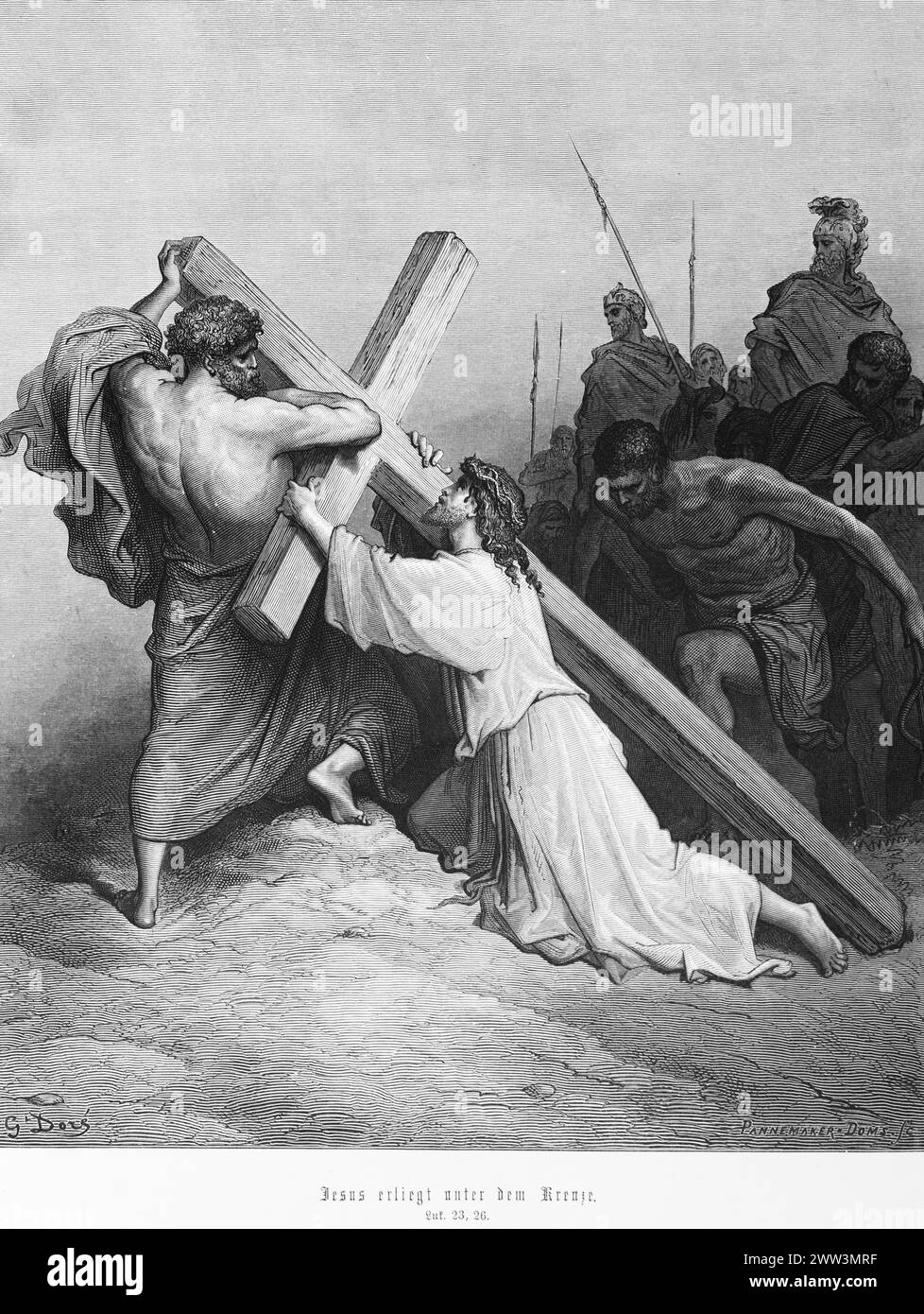 Jesus succumbs under the cross, Luke Gospel, chapter 23, Jesus, way ...