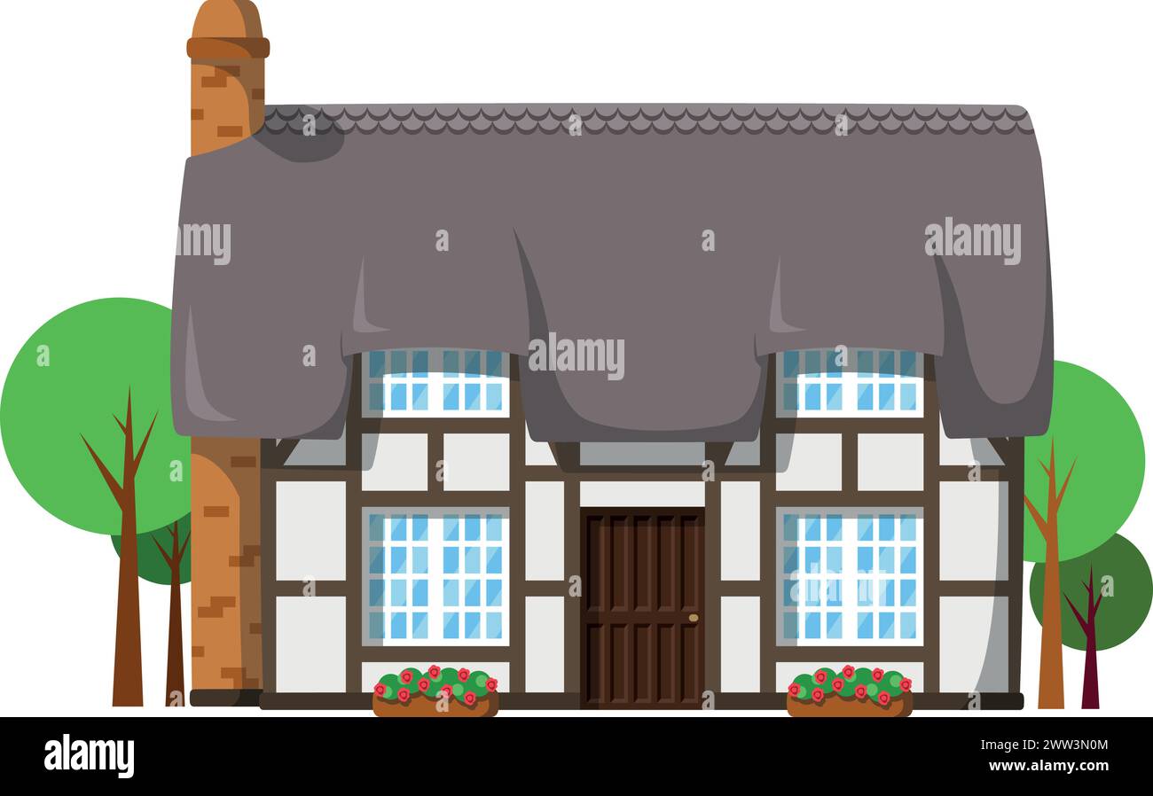 Traditional english cottage Stock Vector Images - Alamy