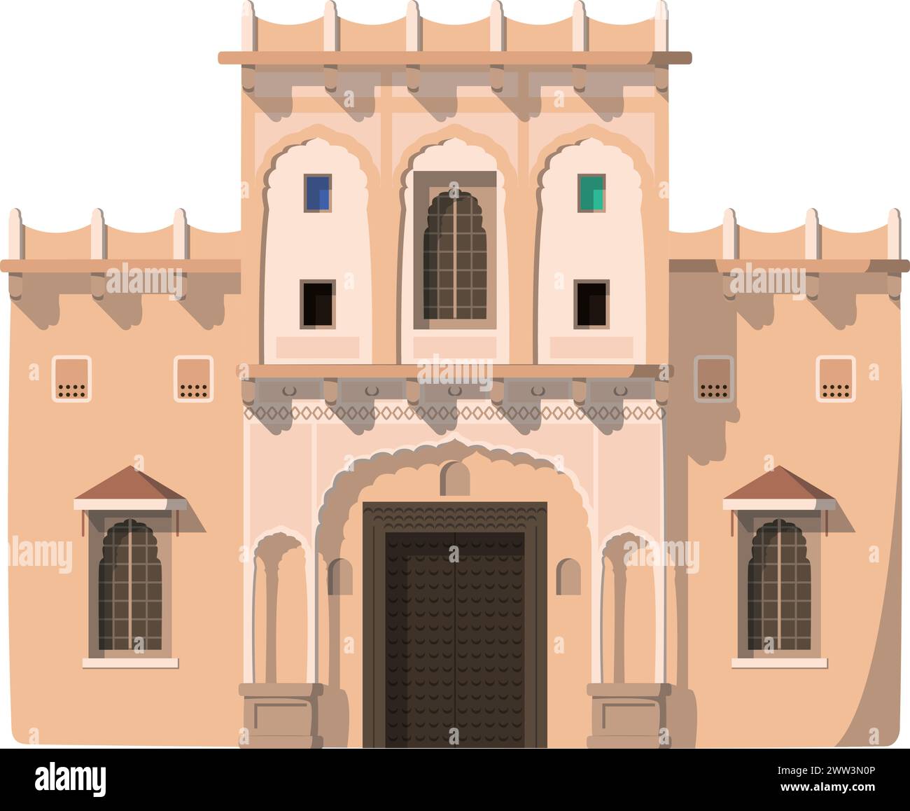 Vector illustration of a traditional India house in cartoon style ...