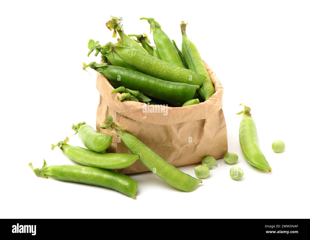 Fresh peas isolated on white background Stock Photo - Alamy