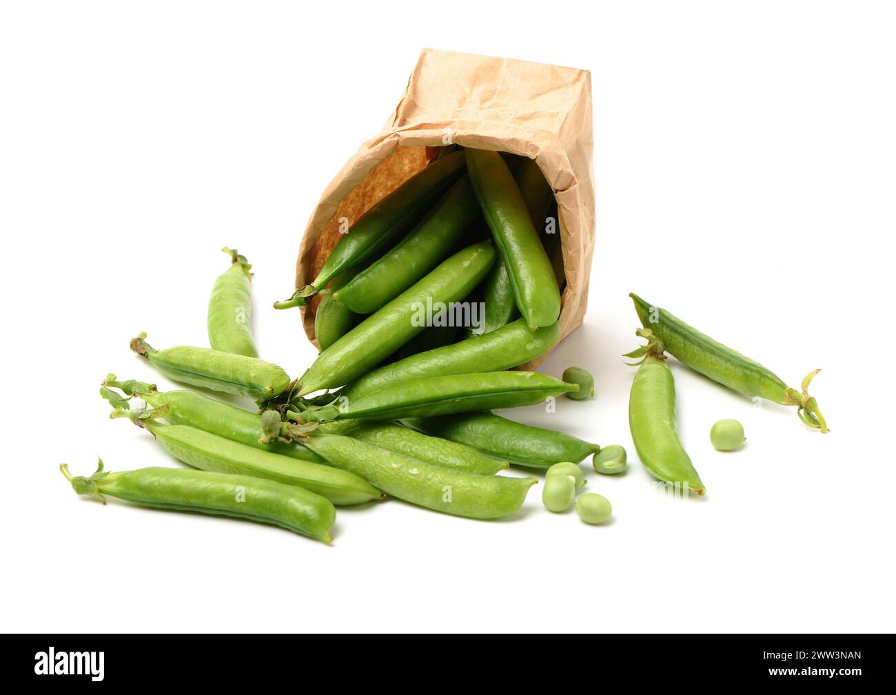 Fresh peas isolated on white background Stock Photo - Alamy