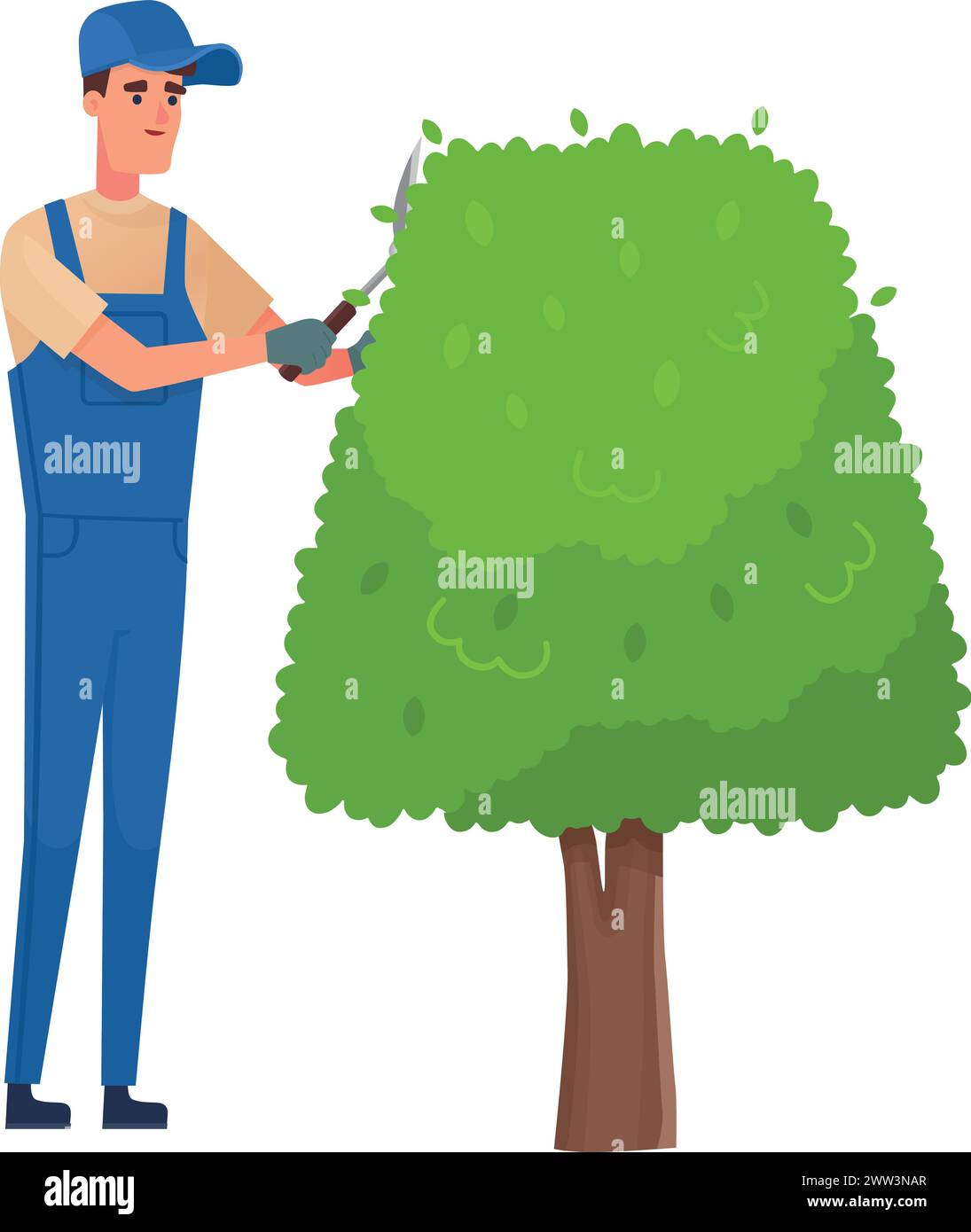 Man cutting tree Cut Out Stock Images & Pictures - Alamy