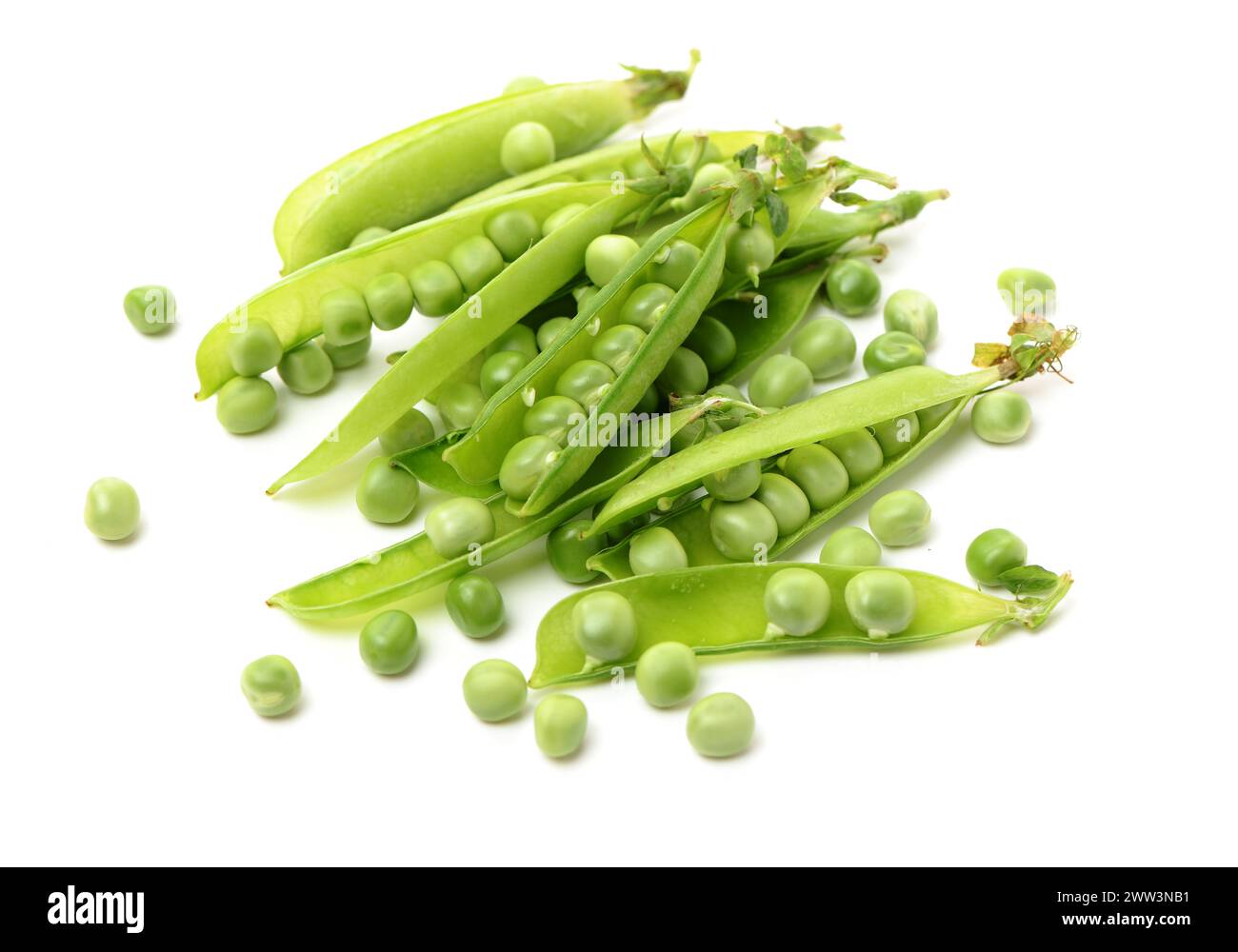 Fresh peas isolated on white background Stock Photo - Alamy