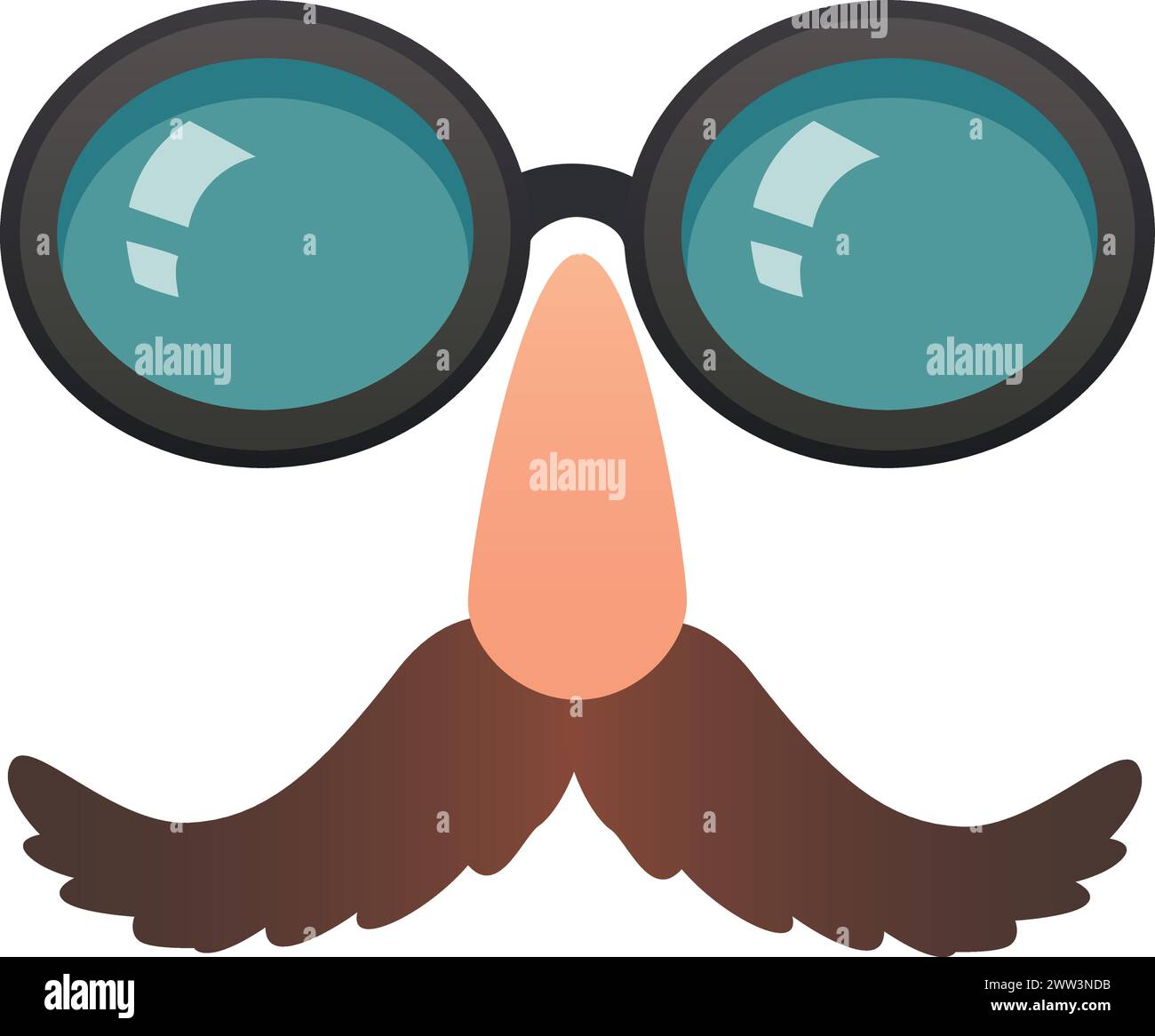 Fake moustaches and glasses. Party photo booth accessory isolated on ...