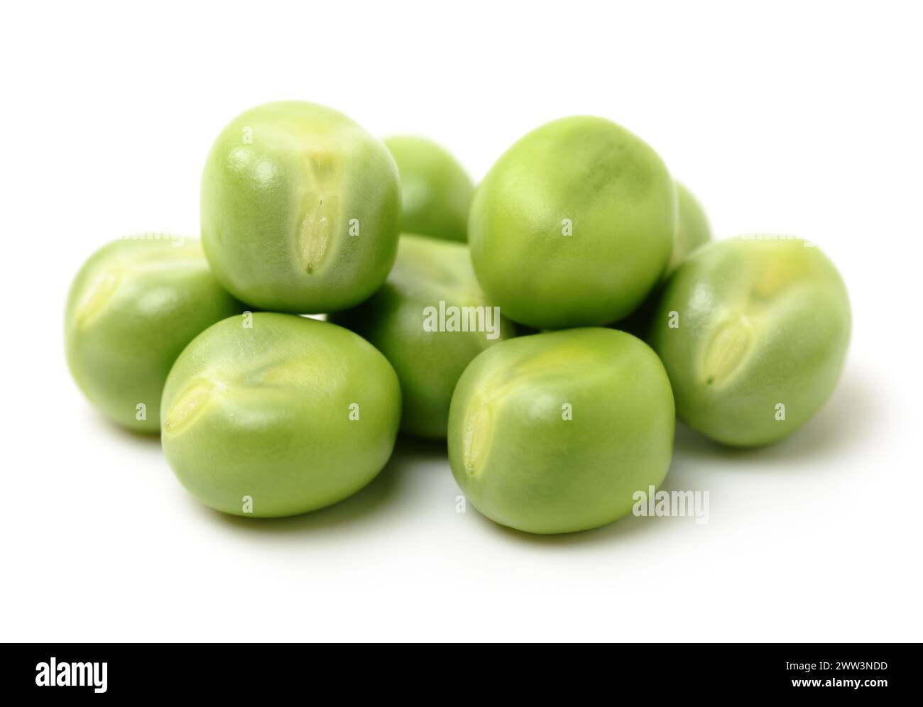 Fresh peas isolated on white background Stock Photo - Alamy