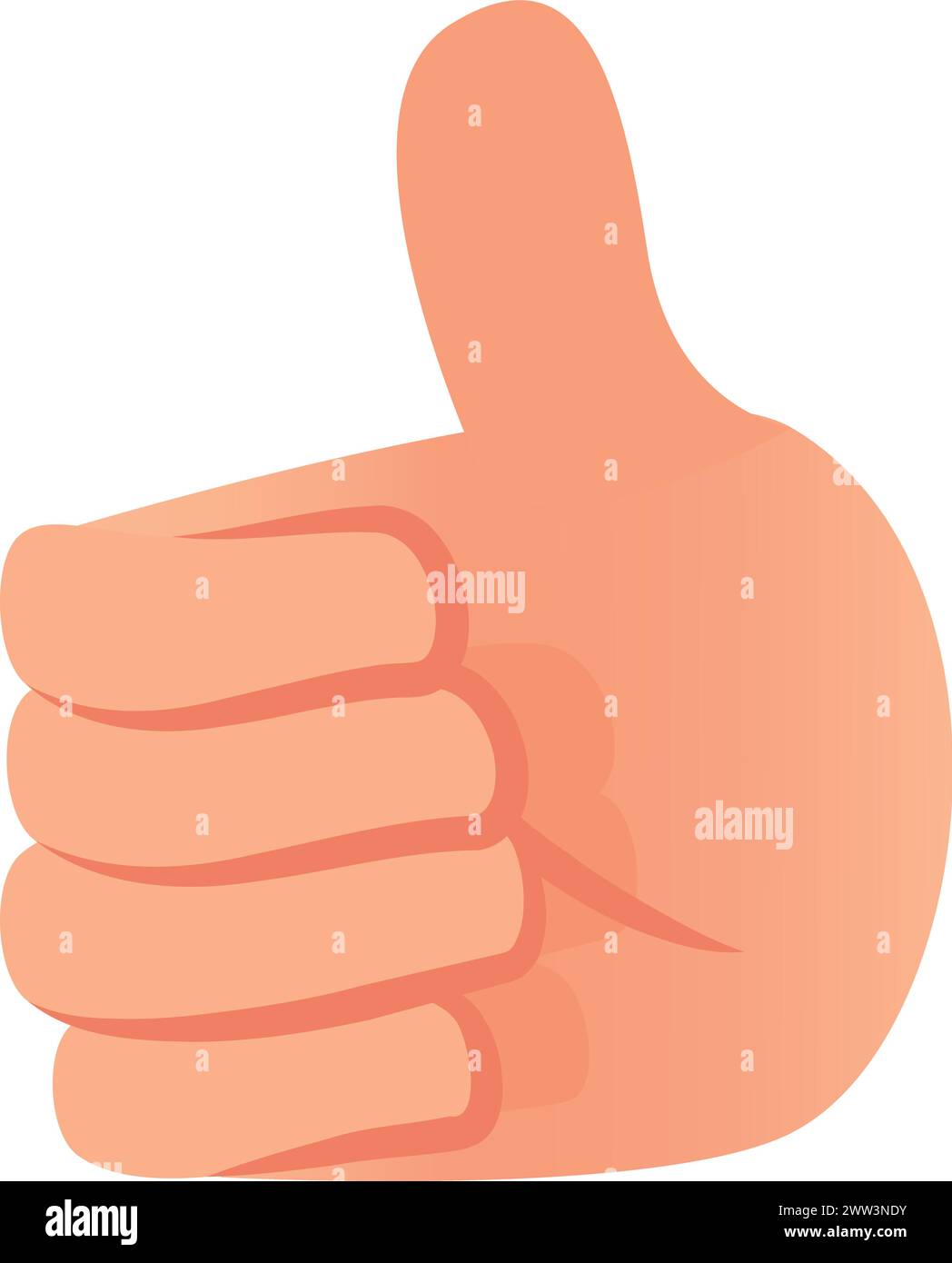 Thumb up icon. Positive approval hand gesture isolated on white ...