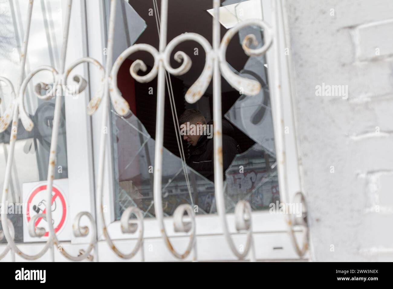 Kyiv, Ukraine. 21st Mar, 2024. KYIV, UKRAINE - MARCH 21 - Aftermath of ...