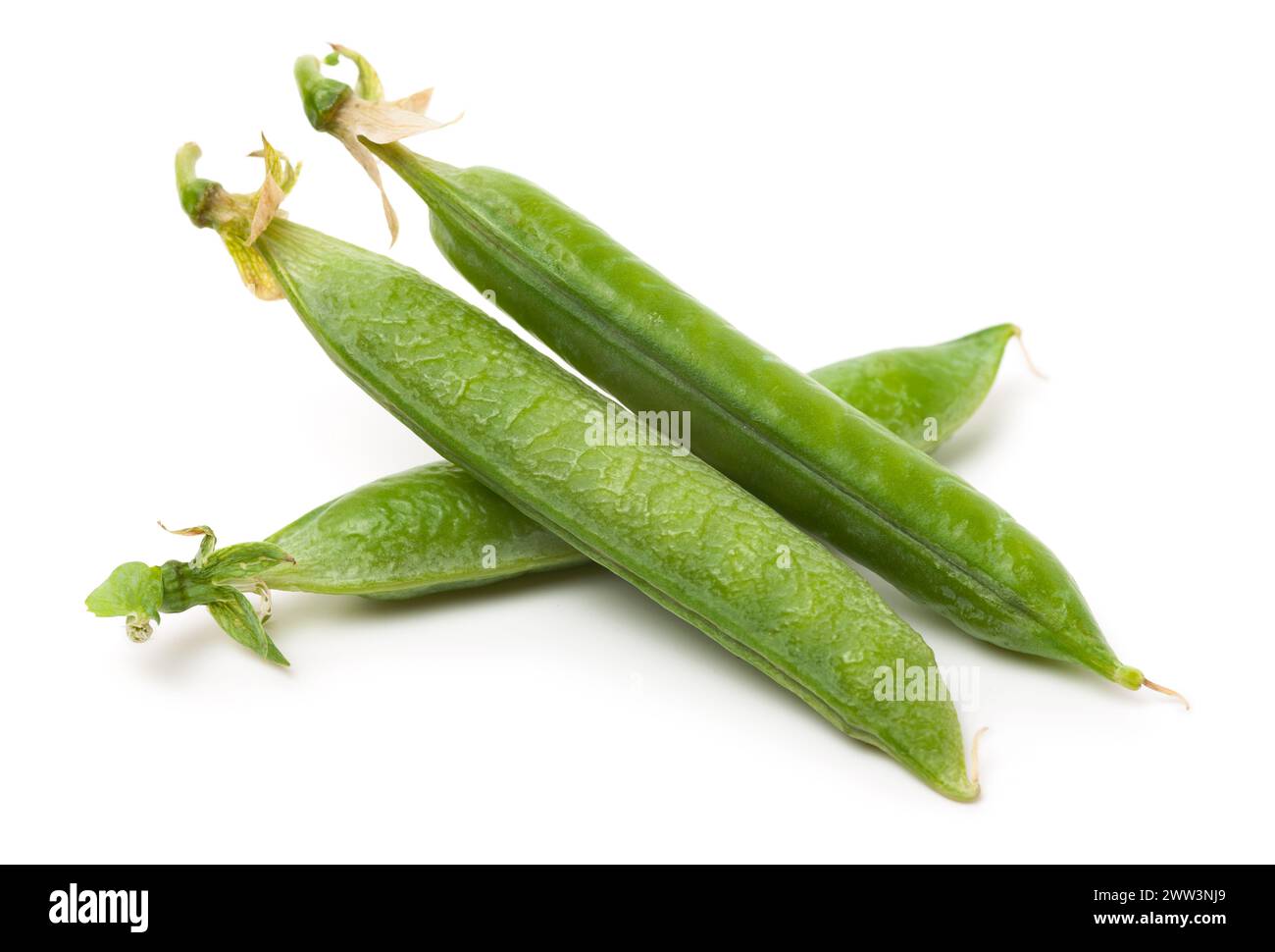 Fresh peas isolated on white background Stock Photo - Alamy