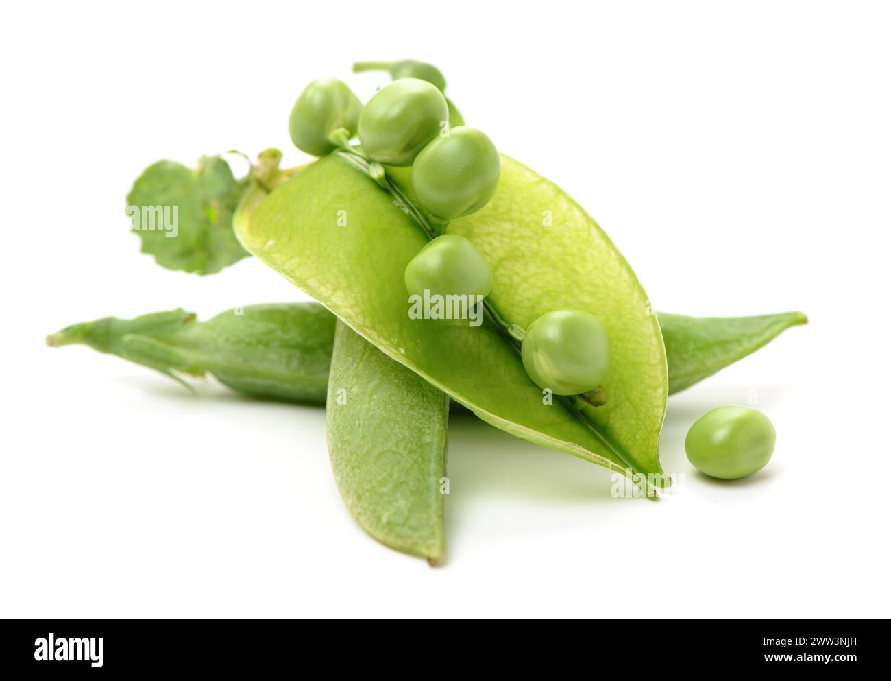 Fresh peas isolated on white background Stock Photo - Alamy