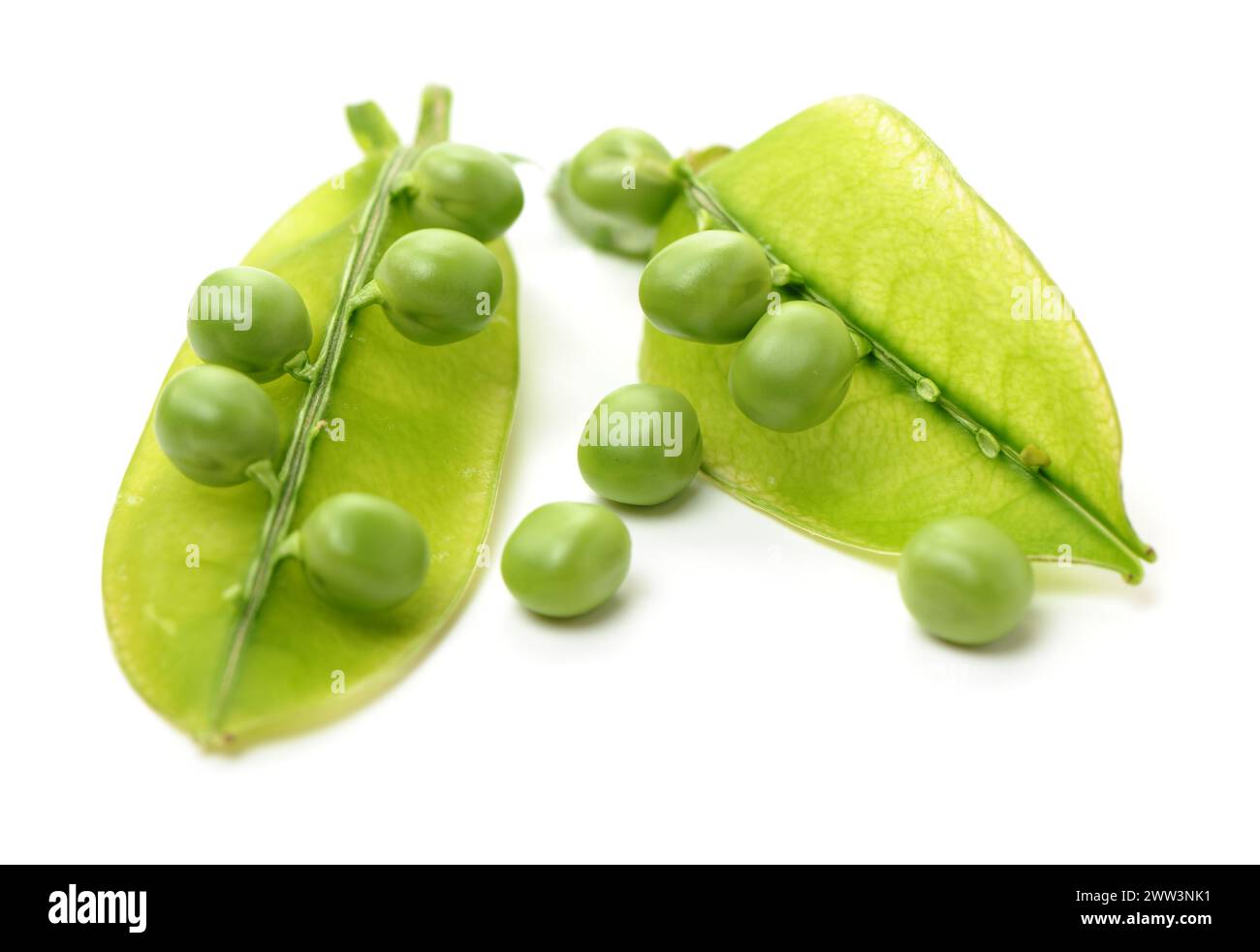 Fresh peas isolated on white background Stock Photo - Alamy