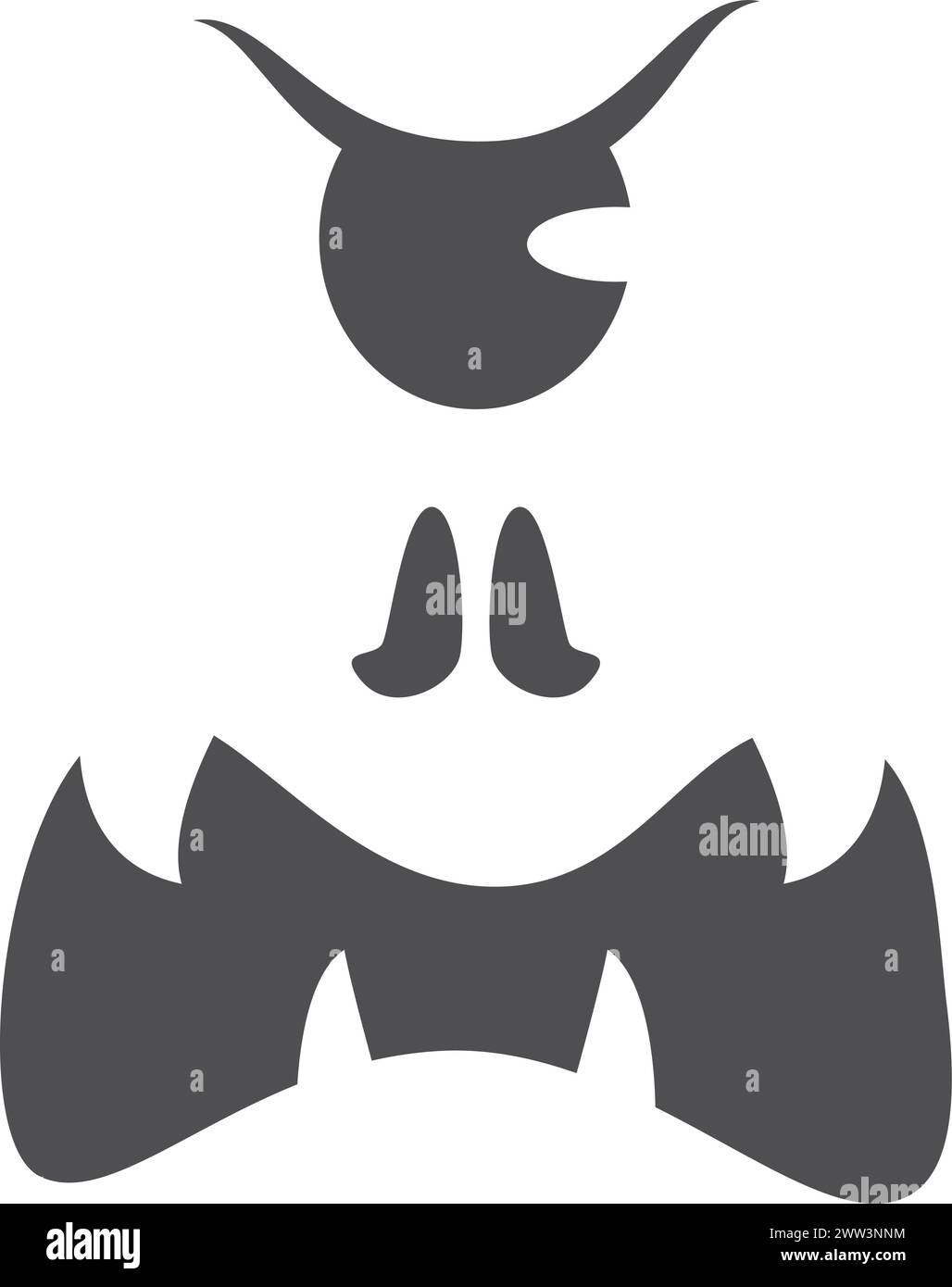 Pumpkin Face Template Black Haloween Carving Silhouette Isolated On White Background Stock