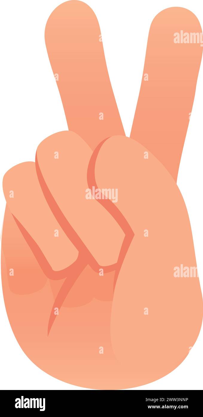 Piece hand gesture. Two fingers. V sign isolated on white background ...