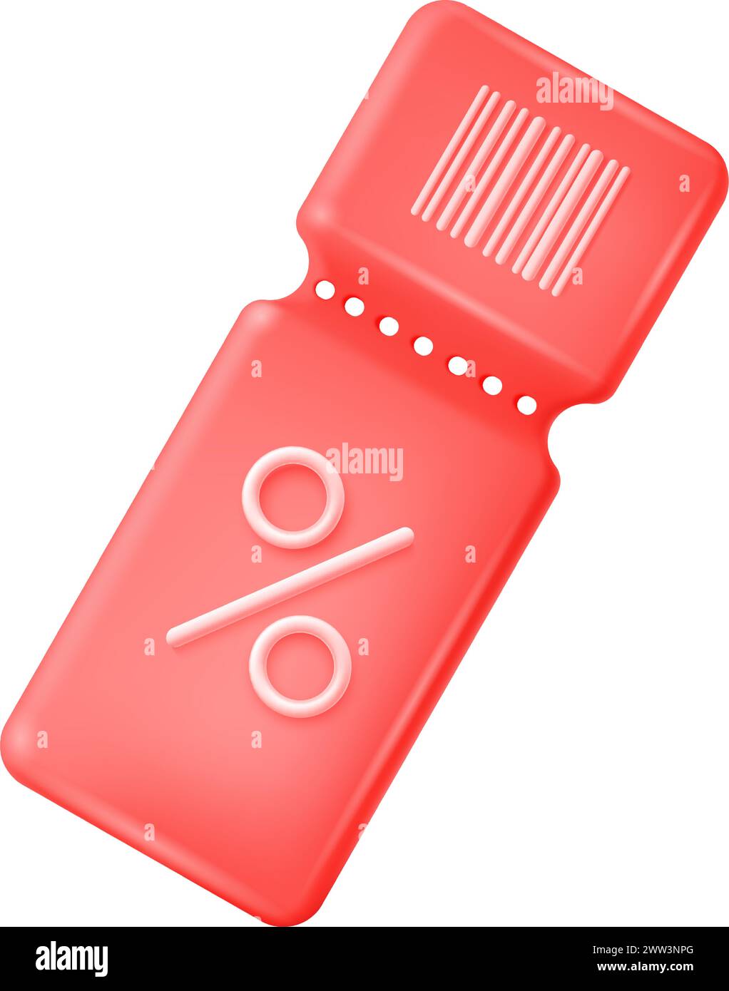 Discount pass 3d render icon. Sale ticket isolated on white background ...