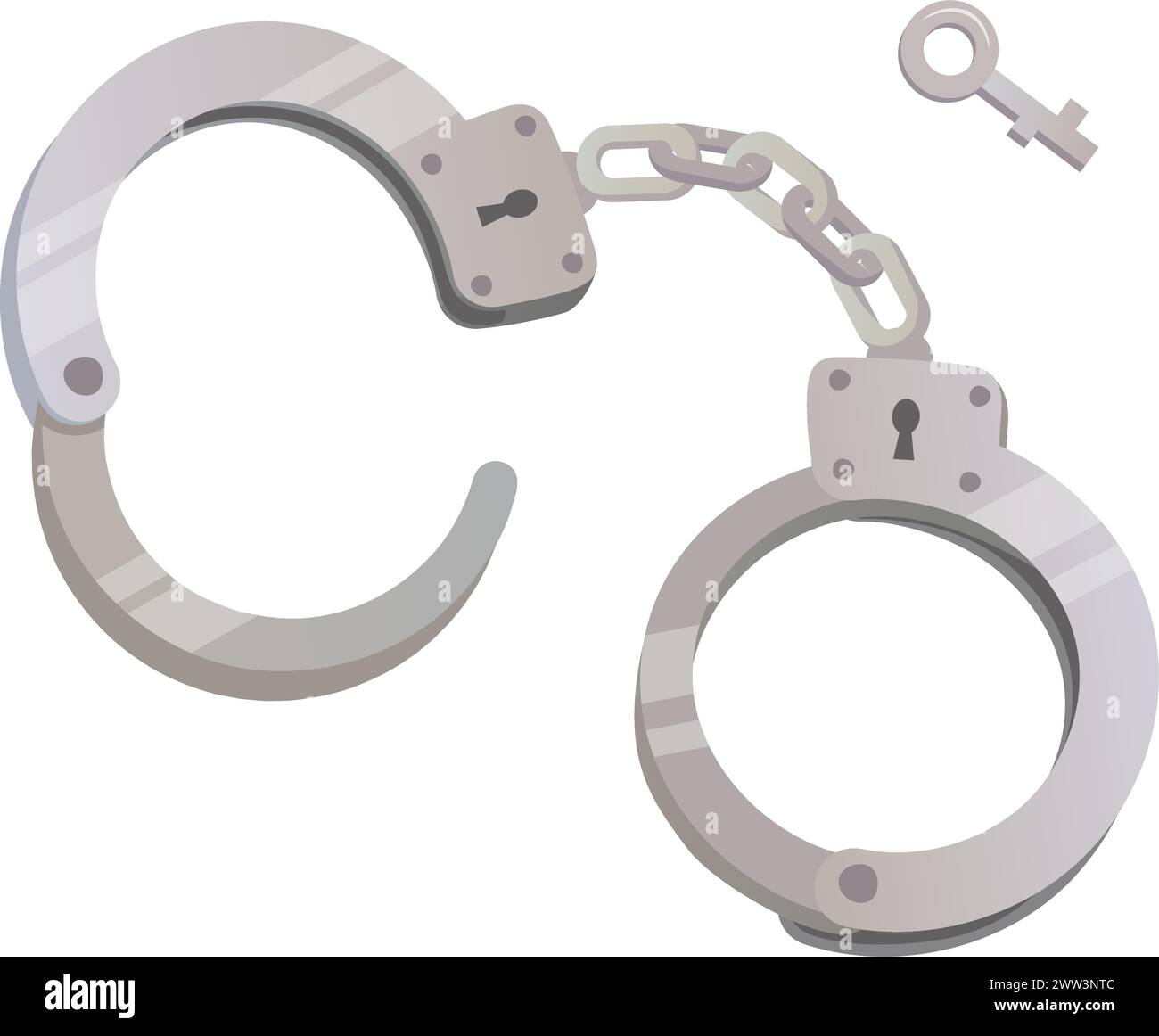 Handcuffs cartoon icon. Justice symbol. Criminal punishment isolated on ...