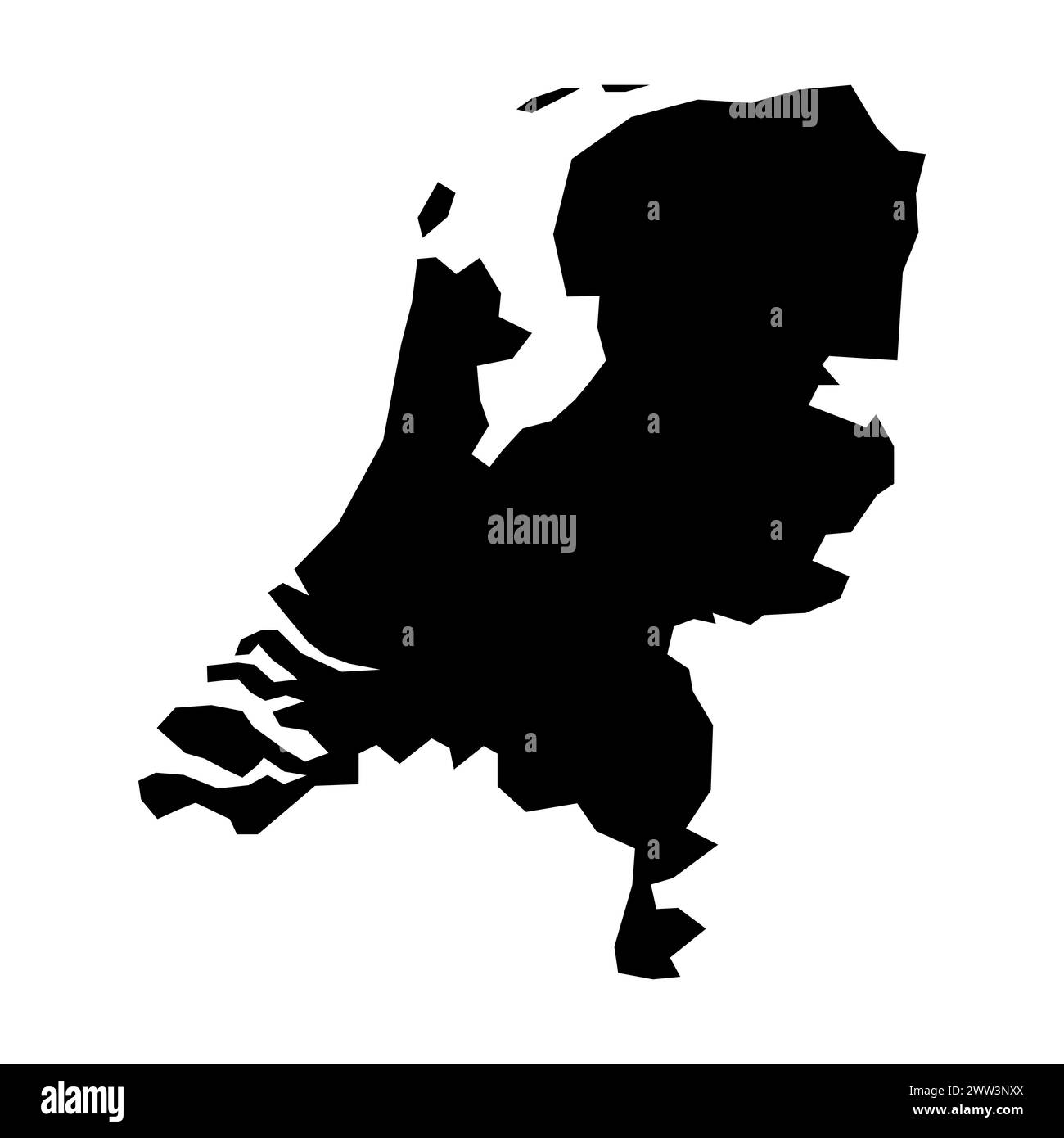 black vector netherlands map on white background Stock Vector Image ...