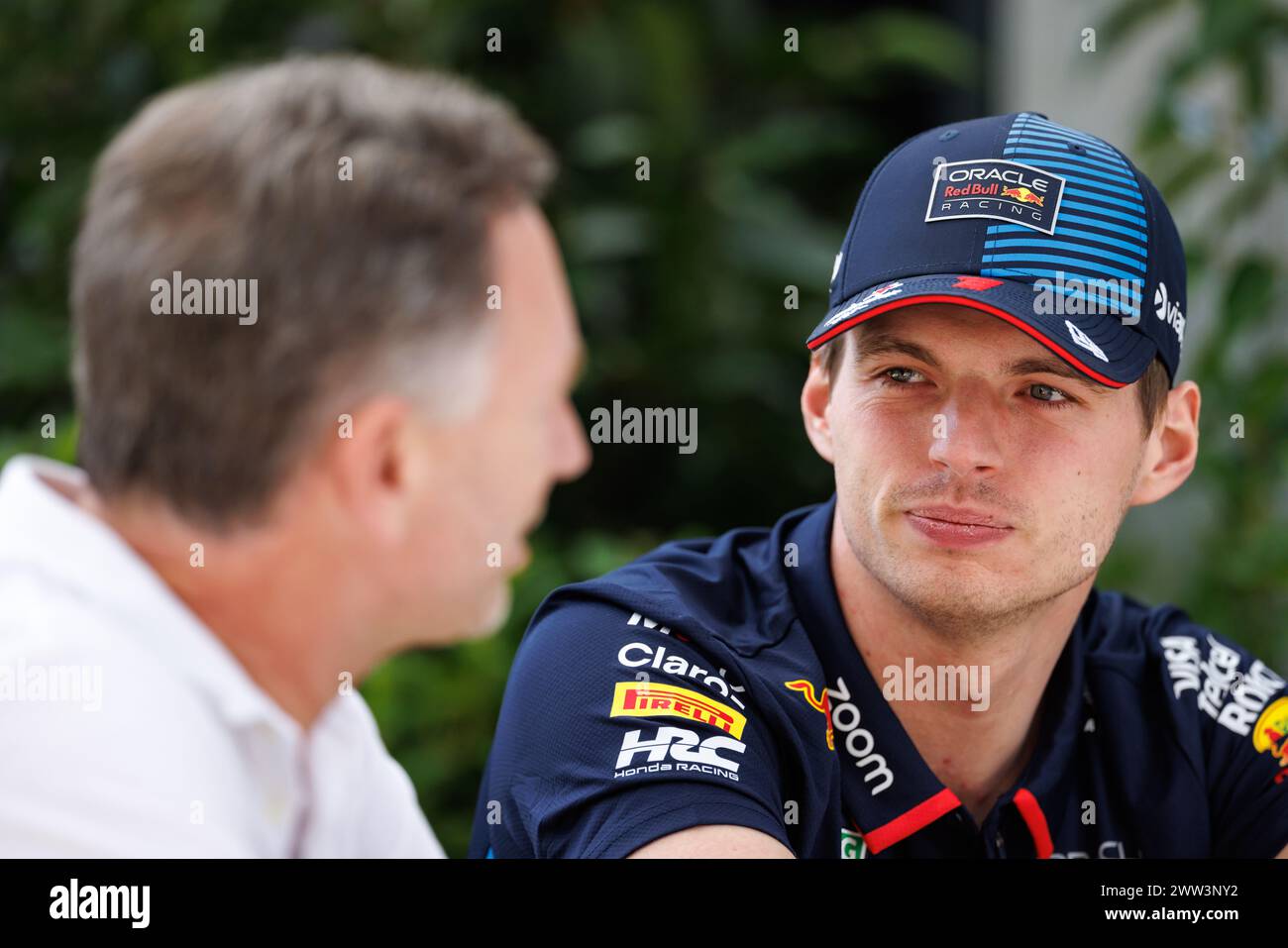 Albert Park Grand Prix Circuit, 21 March 2024: Max Verstappen (NED) and Christian Horner or Red ...