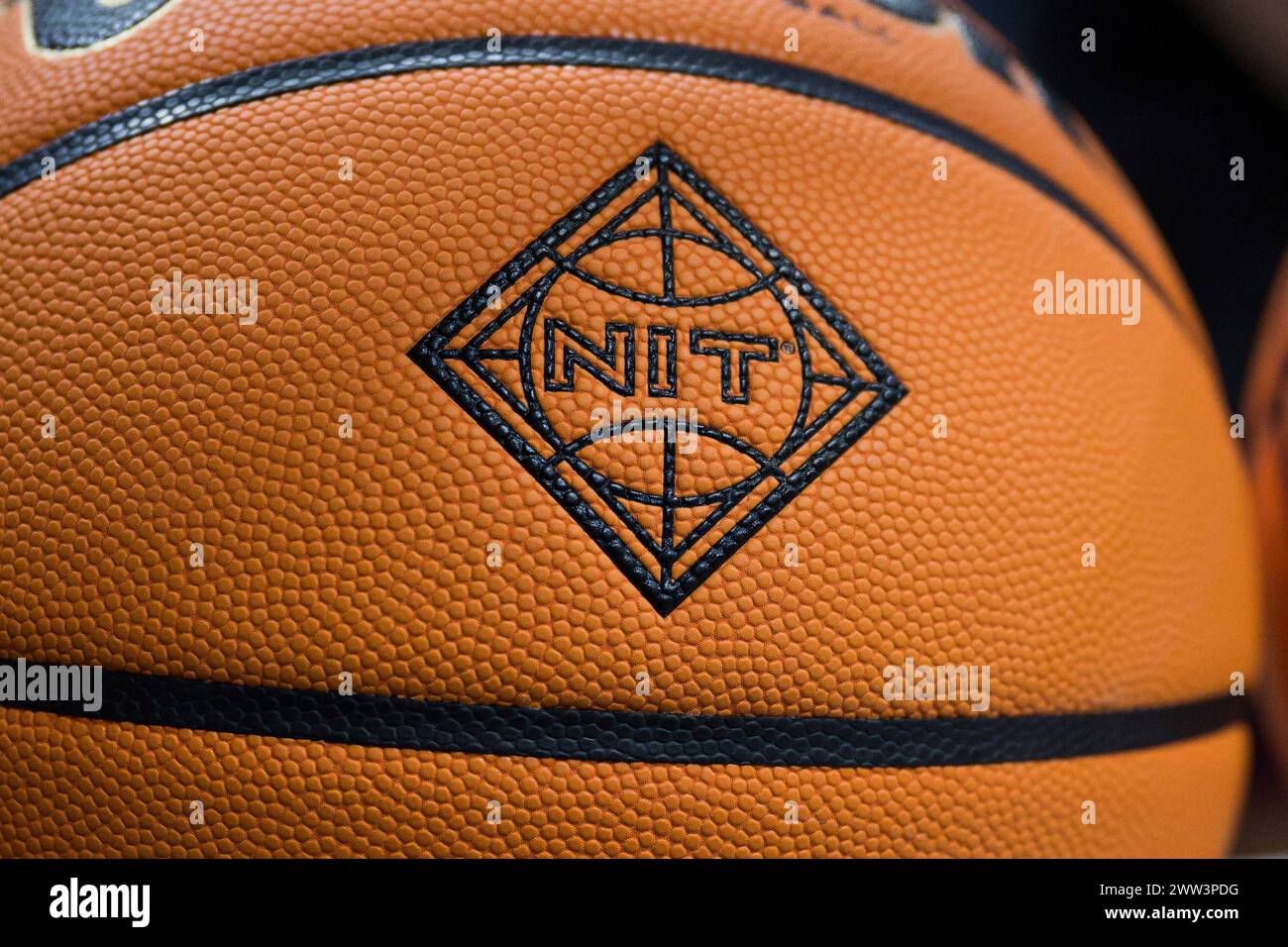 INDIANAPOLIS, IN - MARCH 19: NIT logo on the basketball during the NIT ...