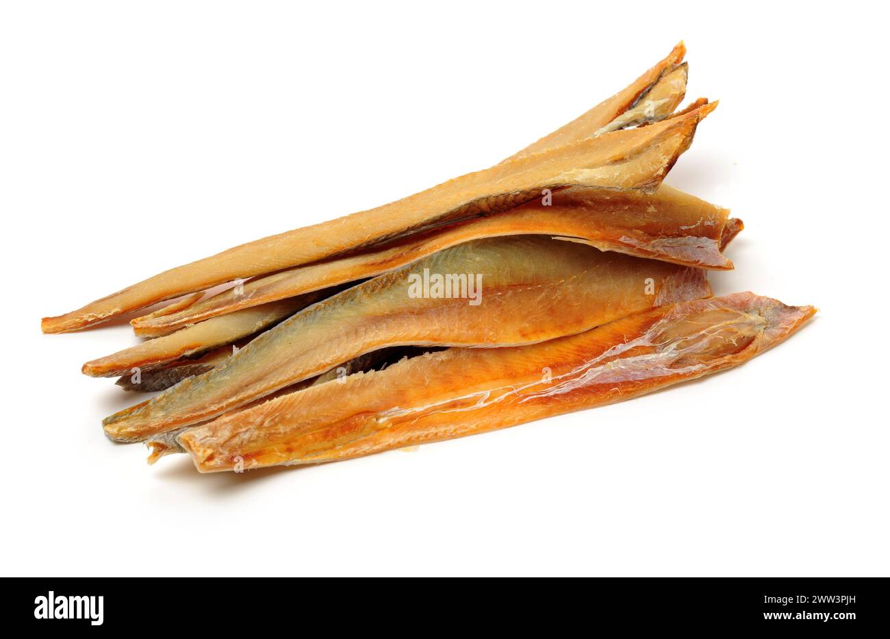 Dried Pollack on the white background Stock Photo - Alamy