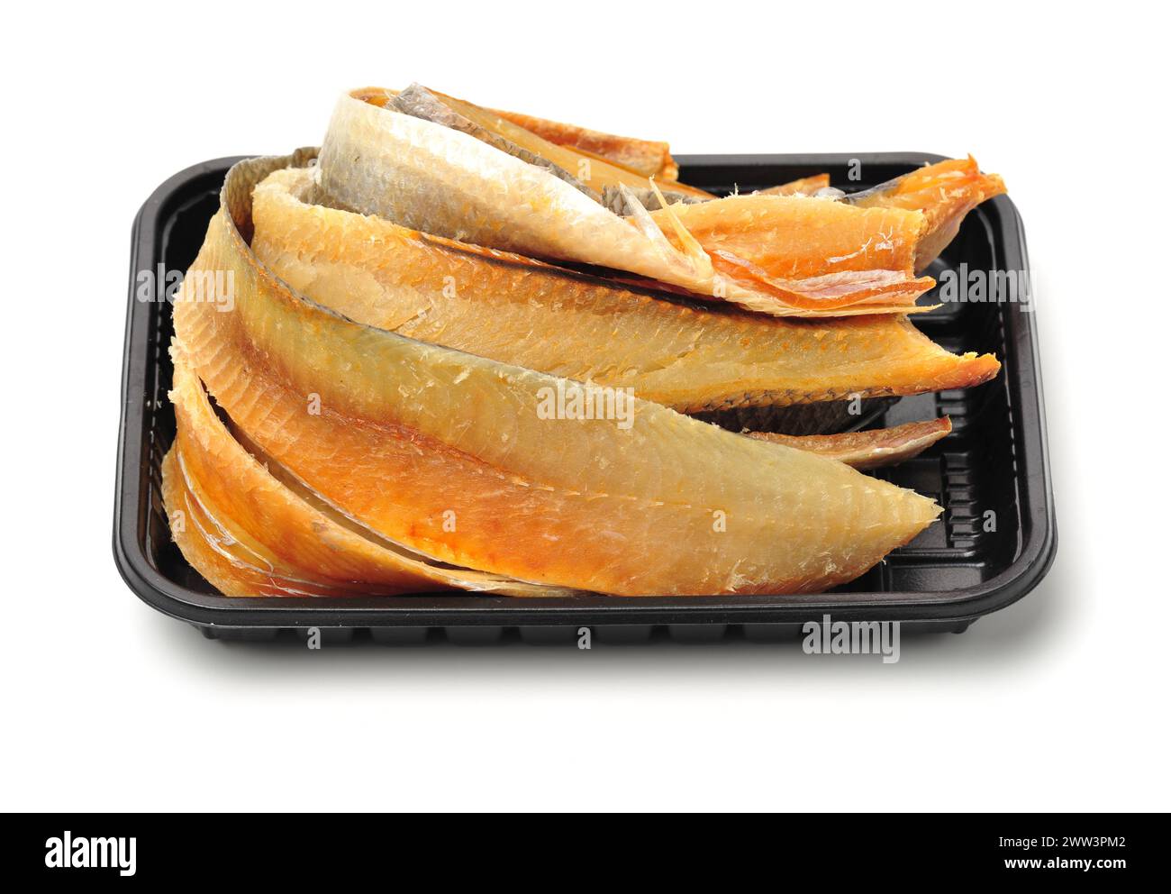 Dried Pollack on the white background Stock Photo - Alamy