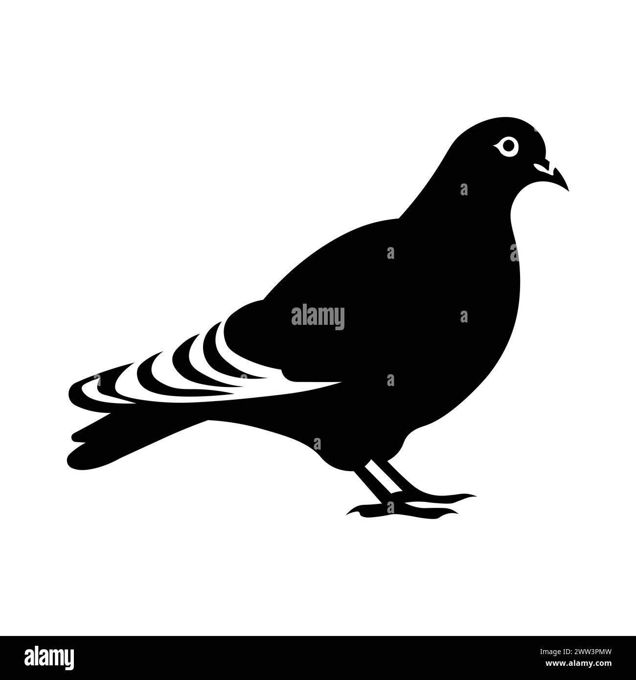 black vector pigeon icon on white background Stock Vector Image & Art ...