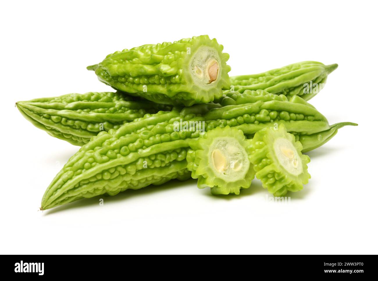 Bitter melon , Bitter gourd on white background Stock Photo - Alamy