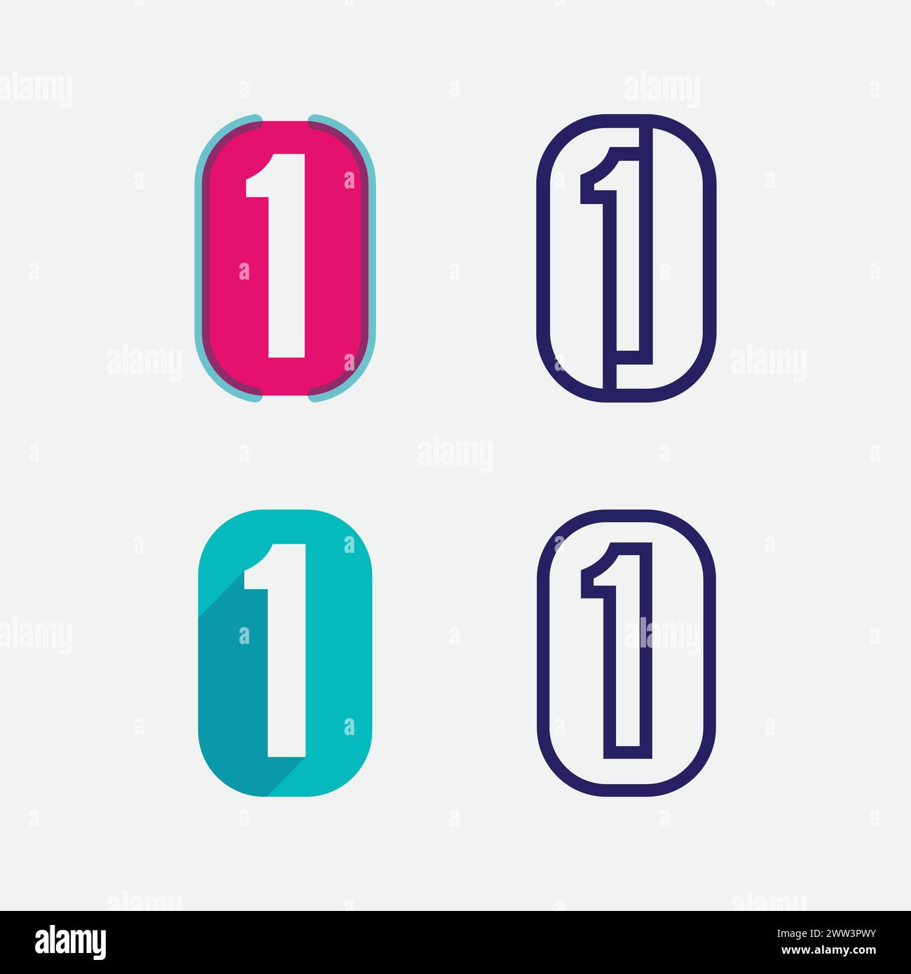 Number one logo and Vector Number design Stock Images Illustration ...