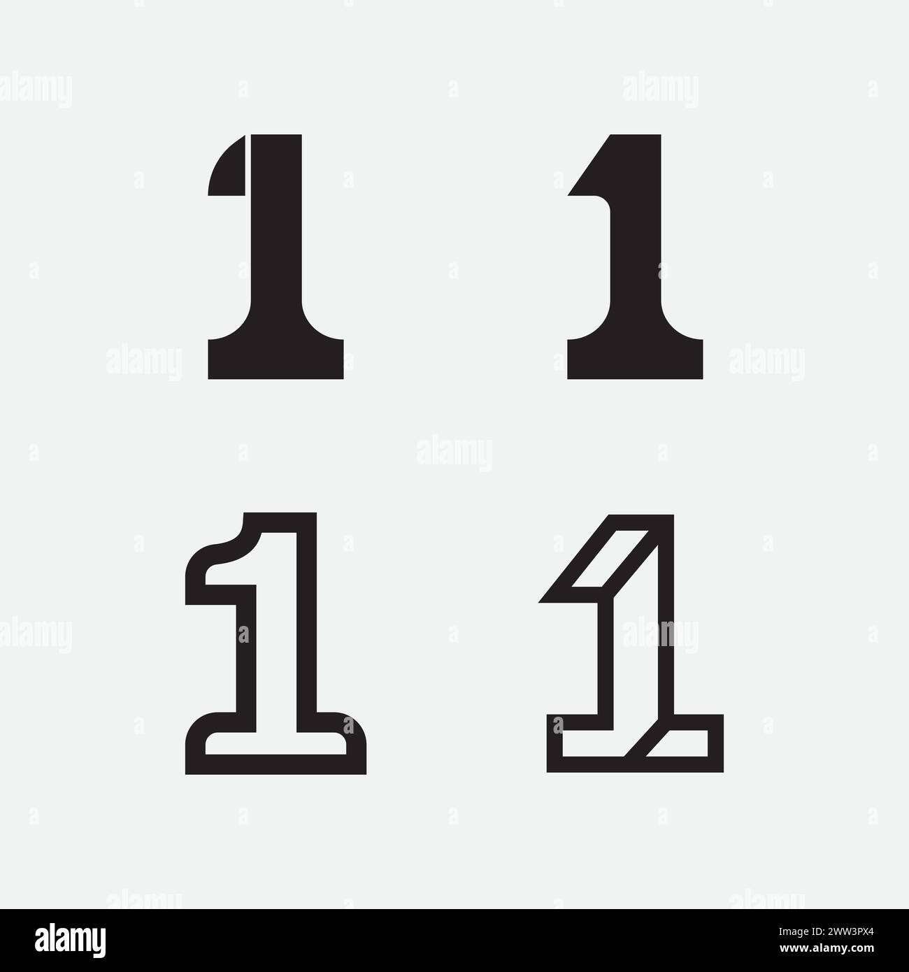 Number one logo and Vector Number design Stock Images Illustration ...