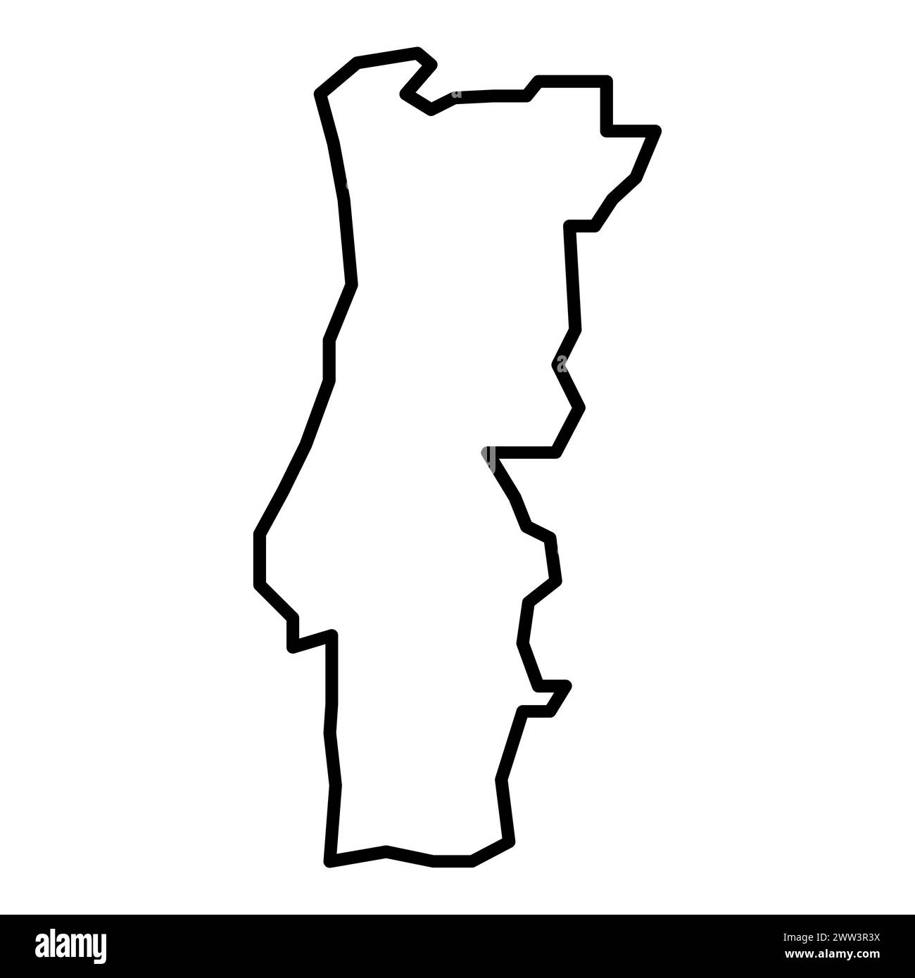 vector portugal outline map on white background Stock Vector Image ...