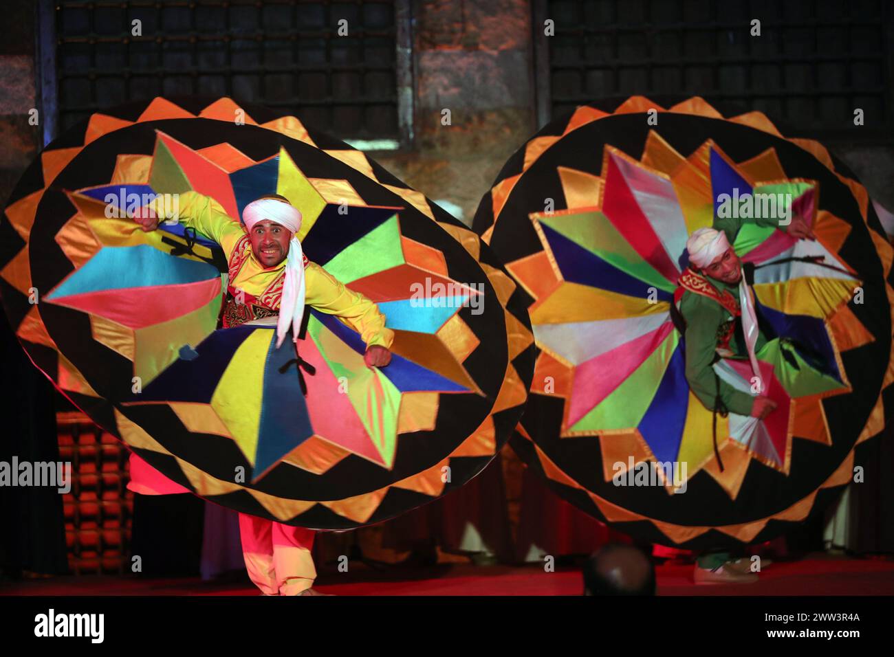 Cairo, Egypt. 20th Mar, 2024. Dancers perform Tanoura, a traditional ...