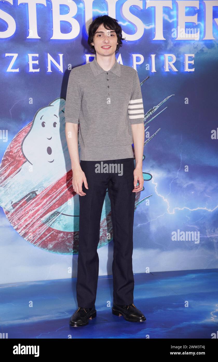 Finn Wolfhard during a photo call for the cast of Ghostbusters: Frozen ...