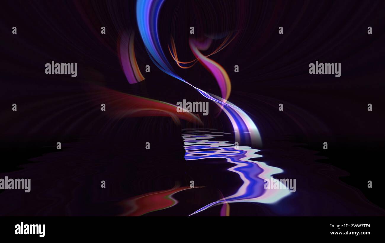Colorful strings in motion against black background Stock Photo - Alamy