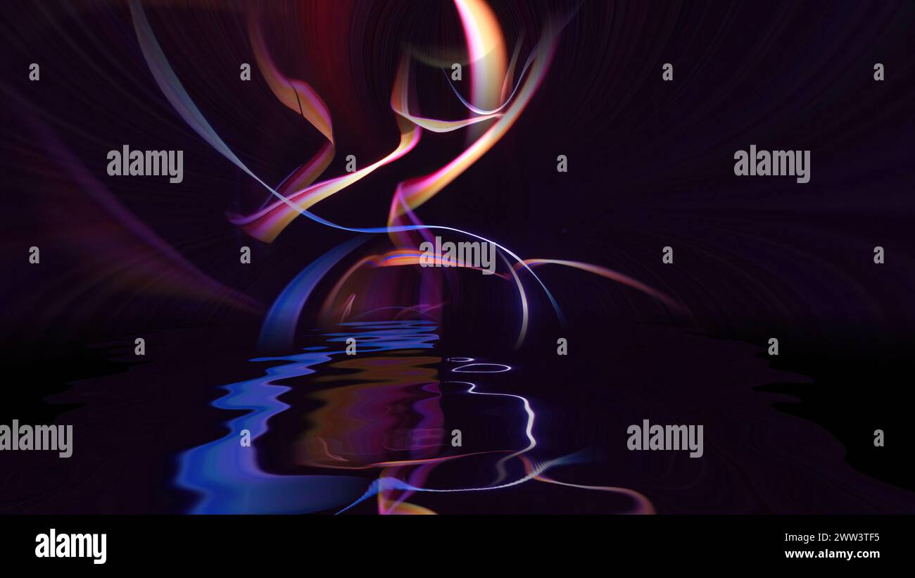 Colorful strings in motion against black background Stock Photo - Alamy