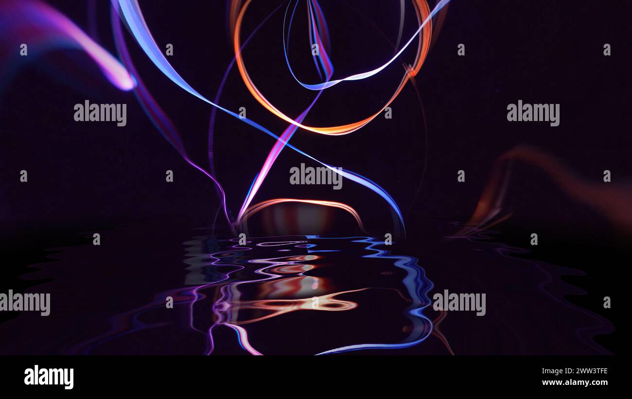Colorful strings in motion against black background Stock Photo - Alamy