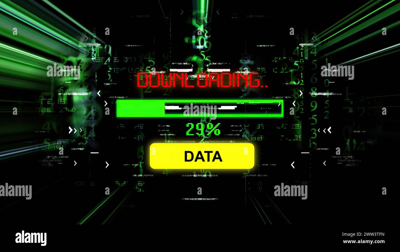 Data loading progress bar on the screen Stock Photo - Alamy