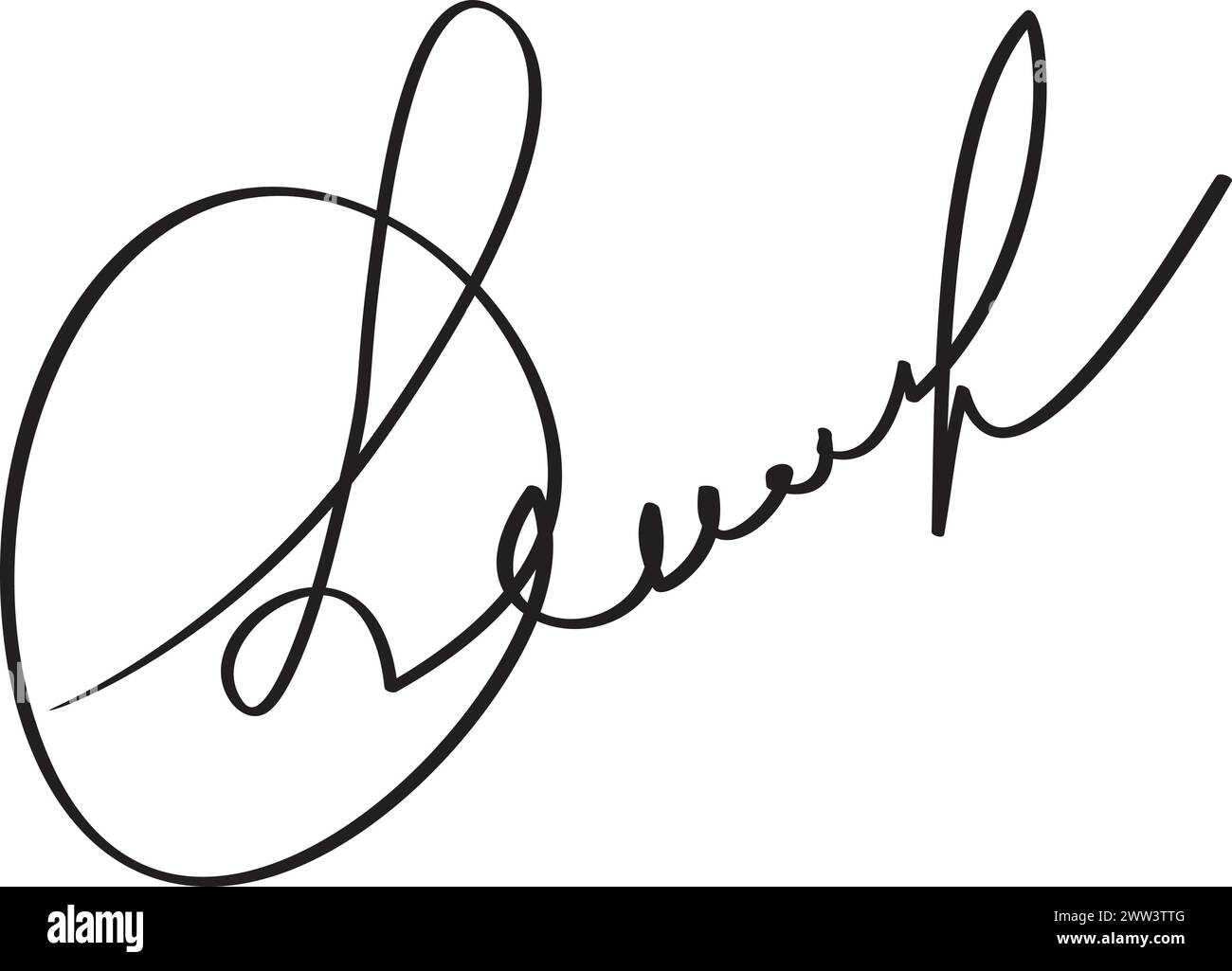 Manual signature for documents on white background. Hand drawn ...