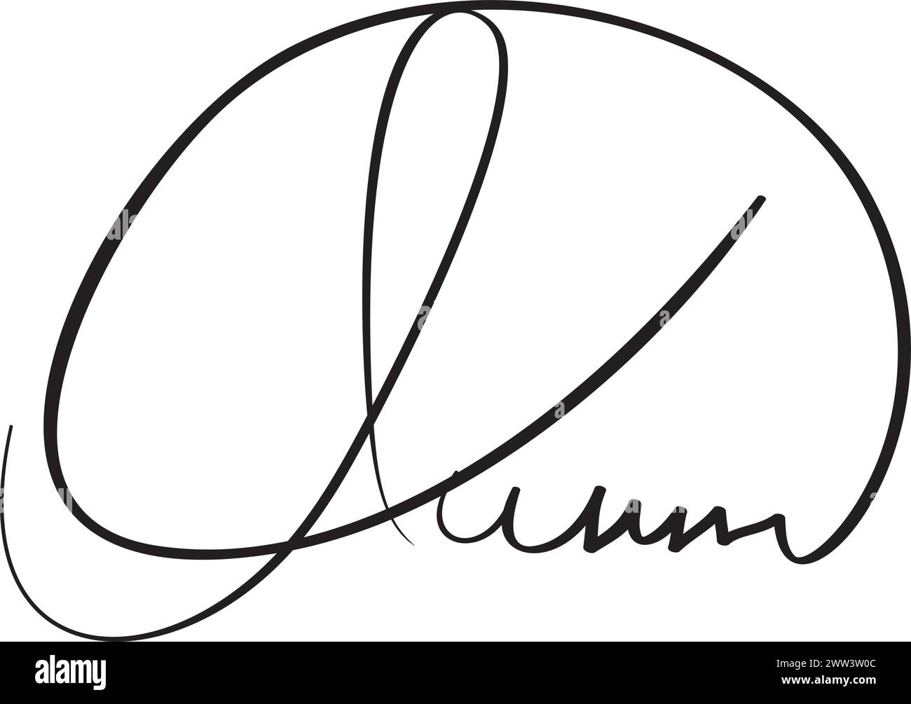 Signature for documents on white background. Hand drawn business ...