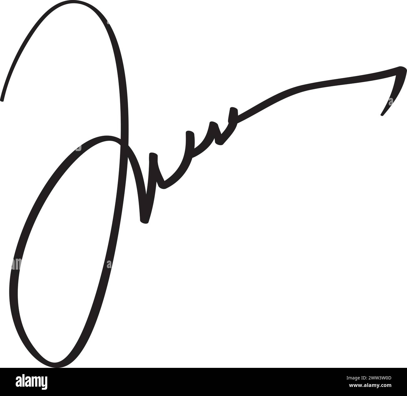 Manual signature for documents on white background. Hand drawn ...