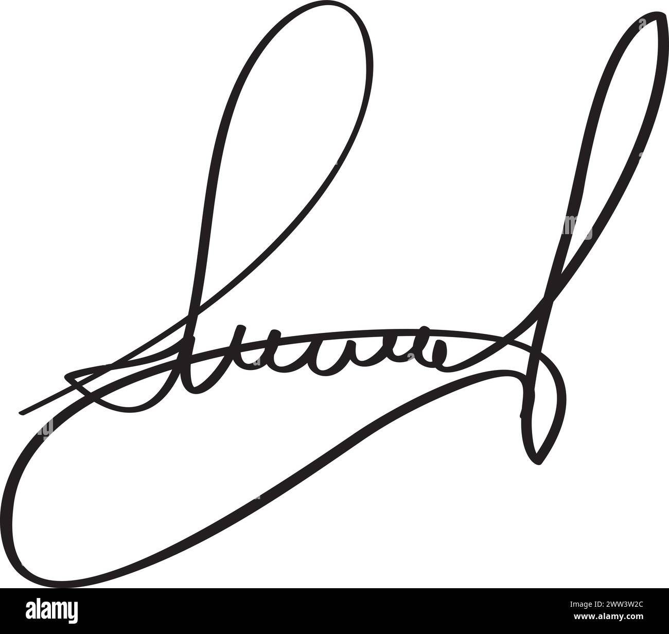 Signature for documents on white background. Hand drawn business ...