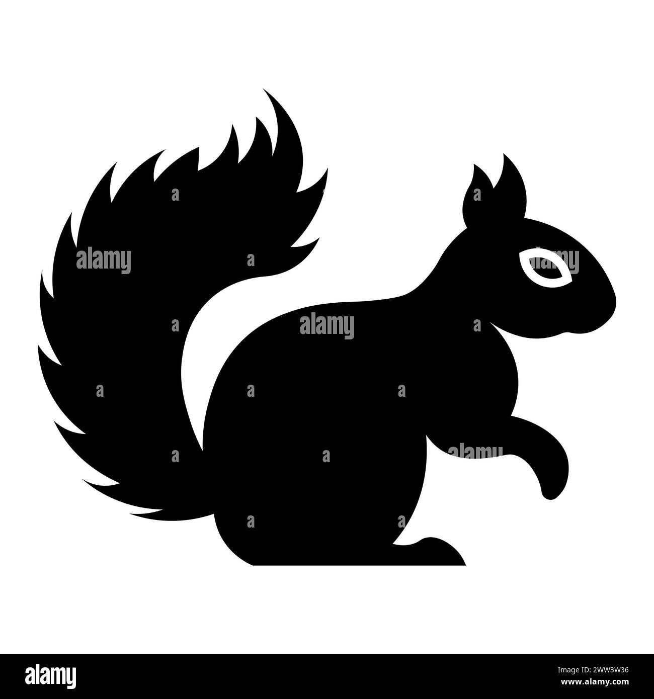 black vector squirrel icon on white background Stock Vector Image & Art ...