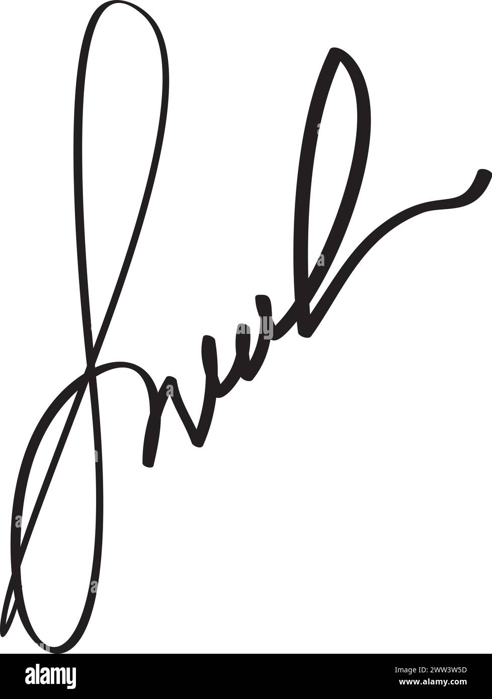 Signature for documents on white background. Hand drawn business ...