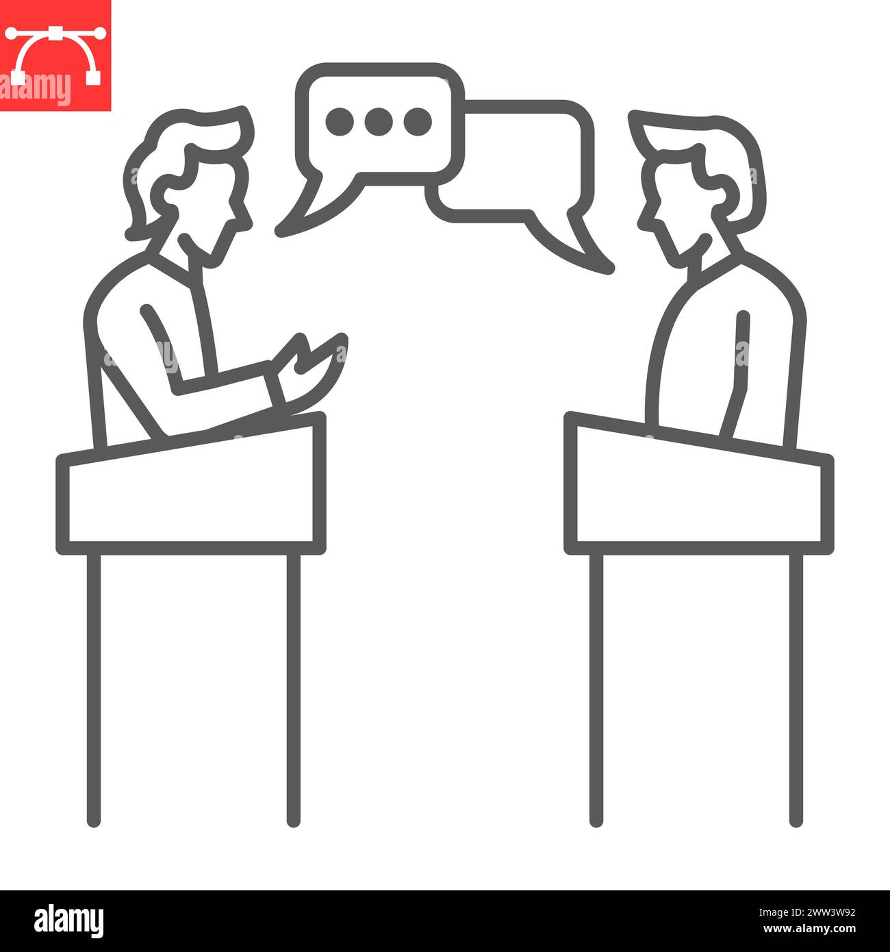 Debate line icon, election and political, accusation vector icon ...