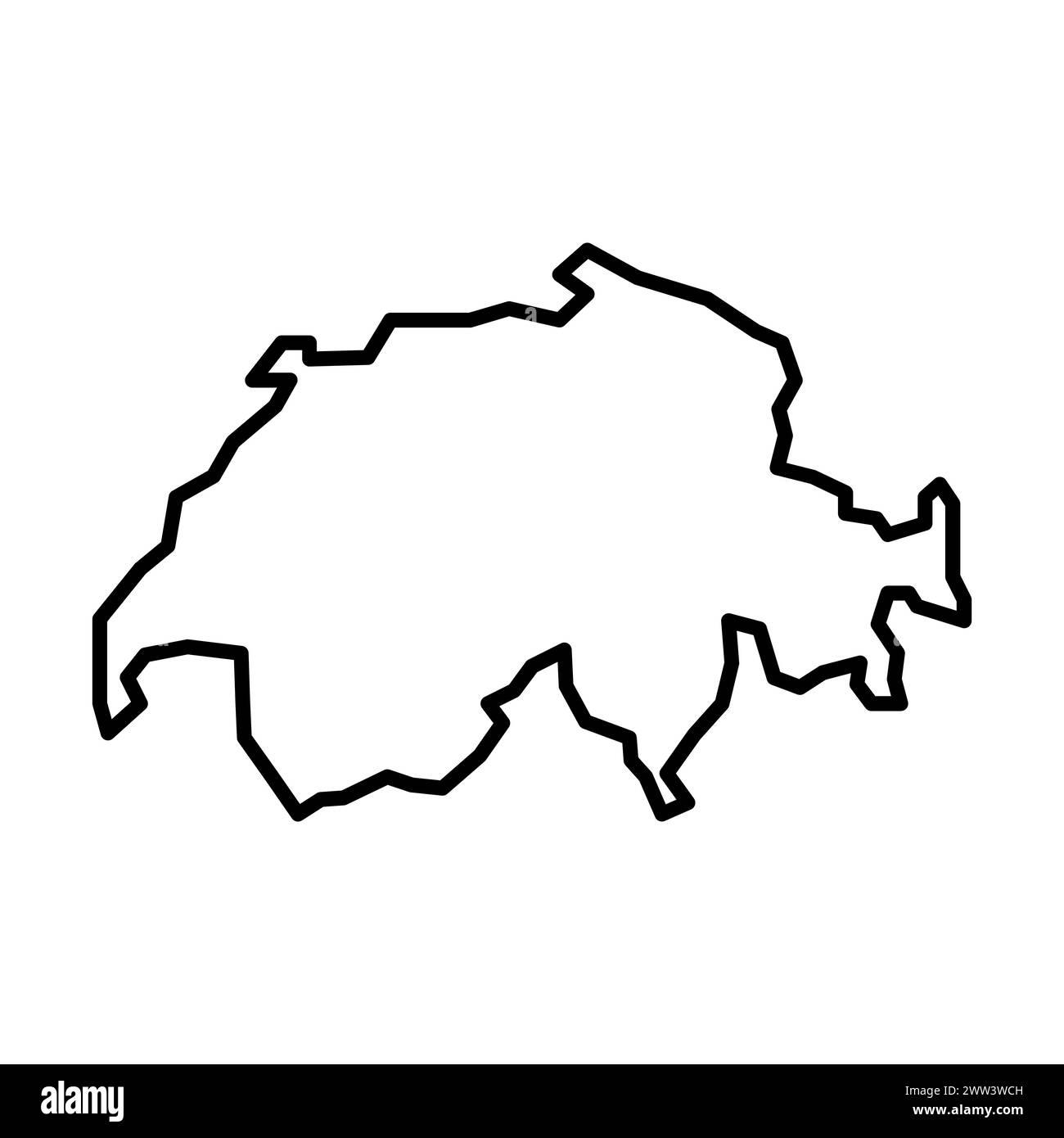 vector switzerland outline map on white background Stock Vector Image ...