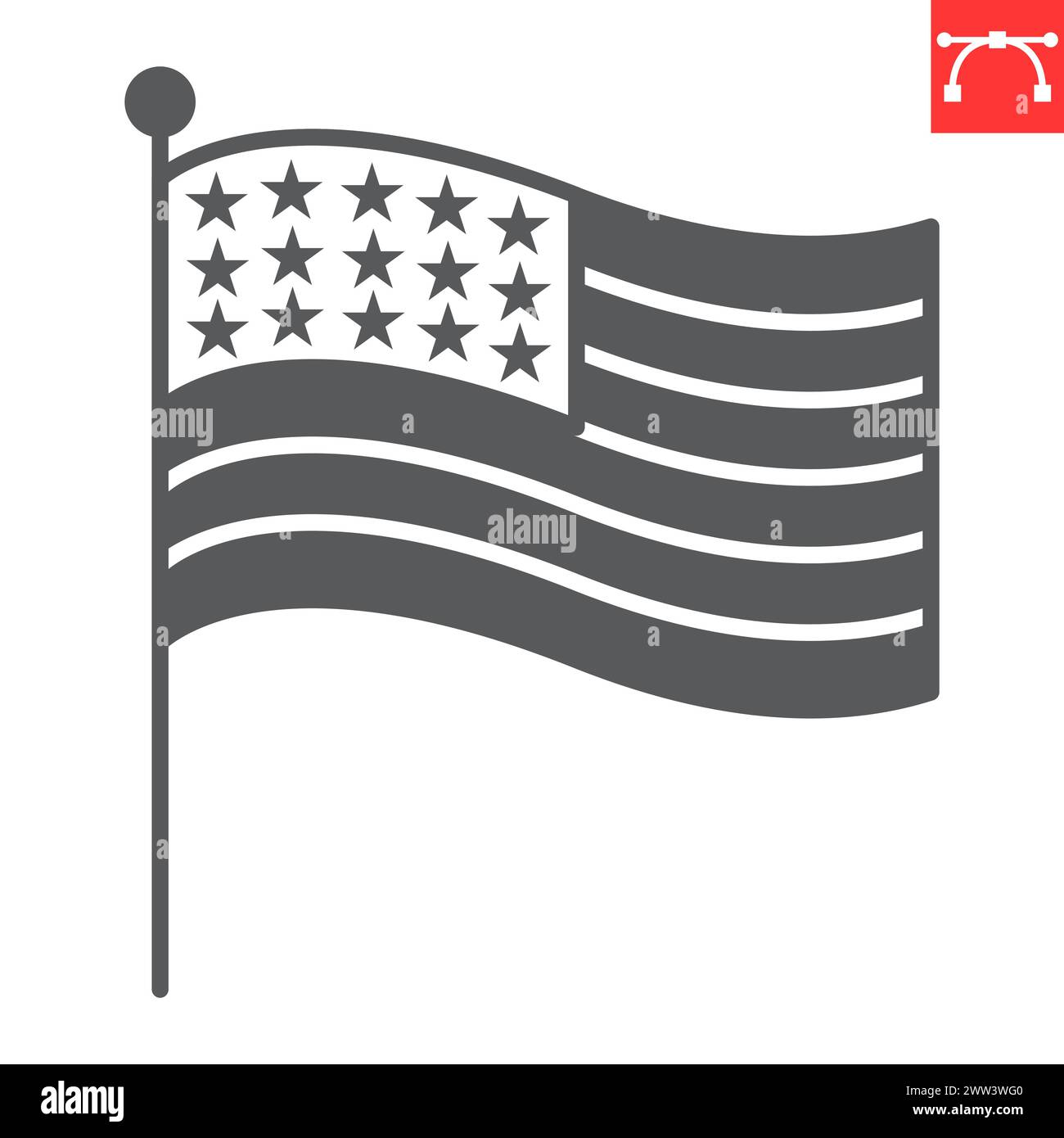 USA flag glyph icon, election and politician, American flag vector icon ...