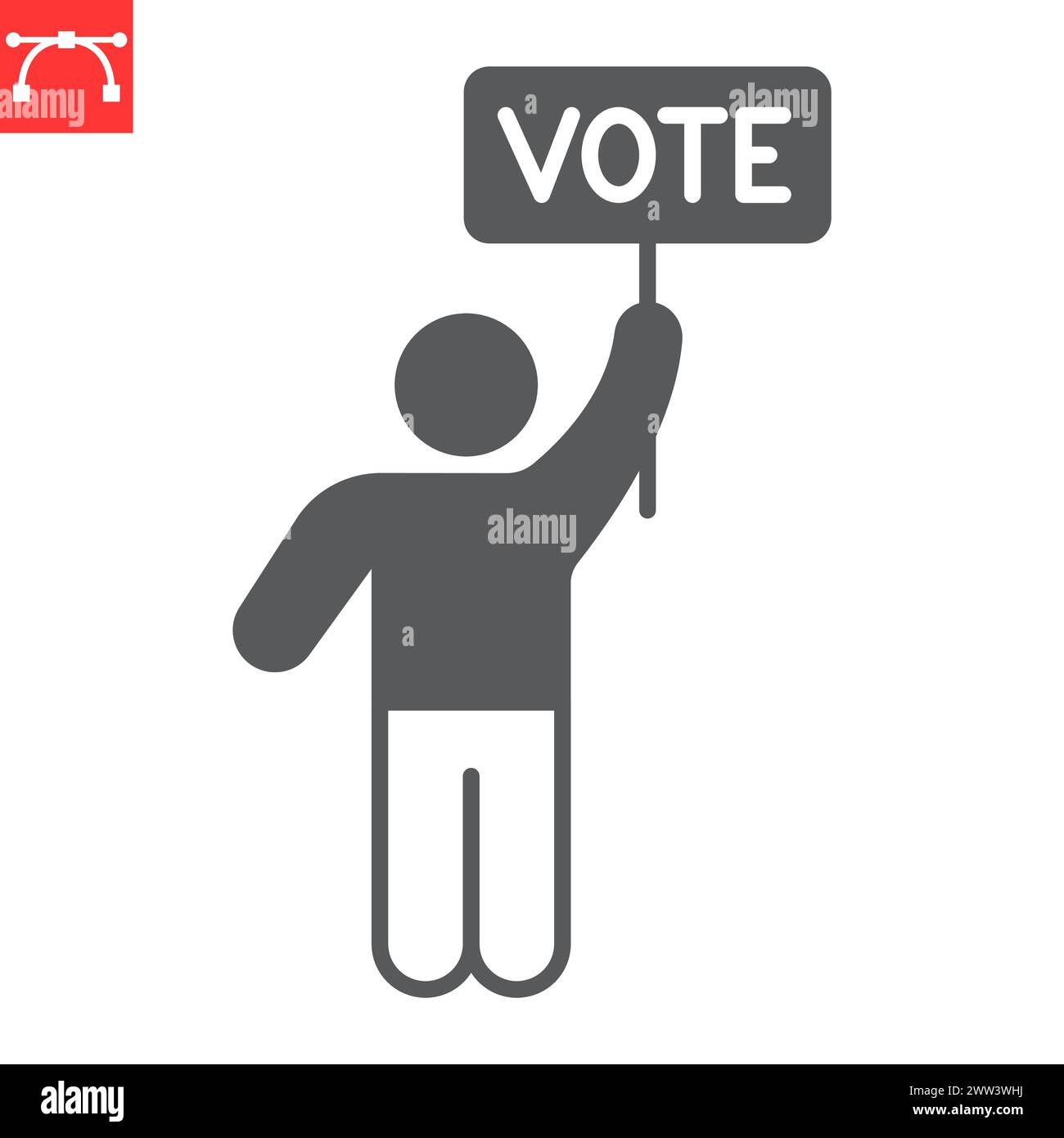 Election campaign glyph icon, election and politician, voting campaign ...