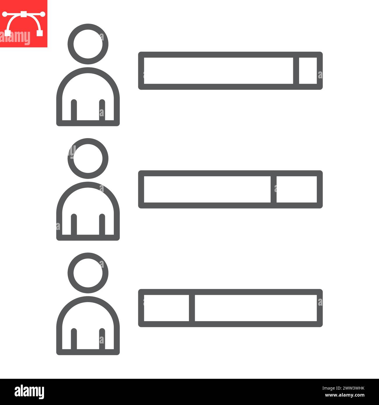 Election result line icon, election and politician, voting chart vector ...