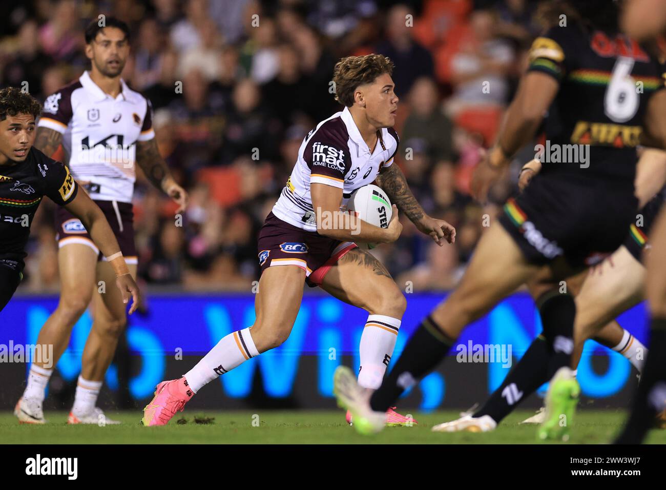 Sydney, Australia. 21st Mar, 2024. Reece Walsh of the Broncos runs with ...
