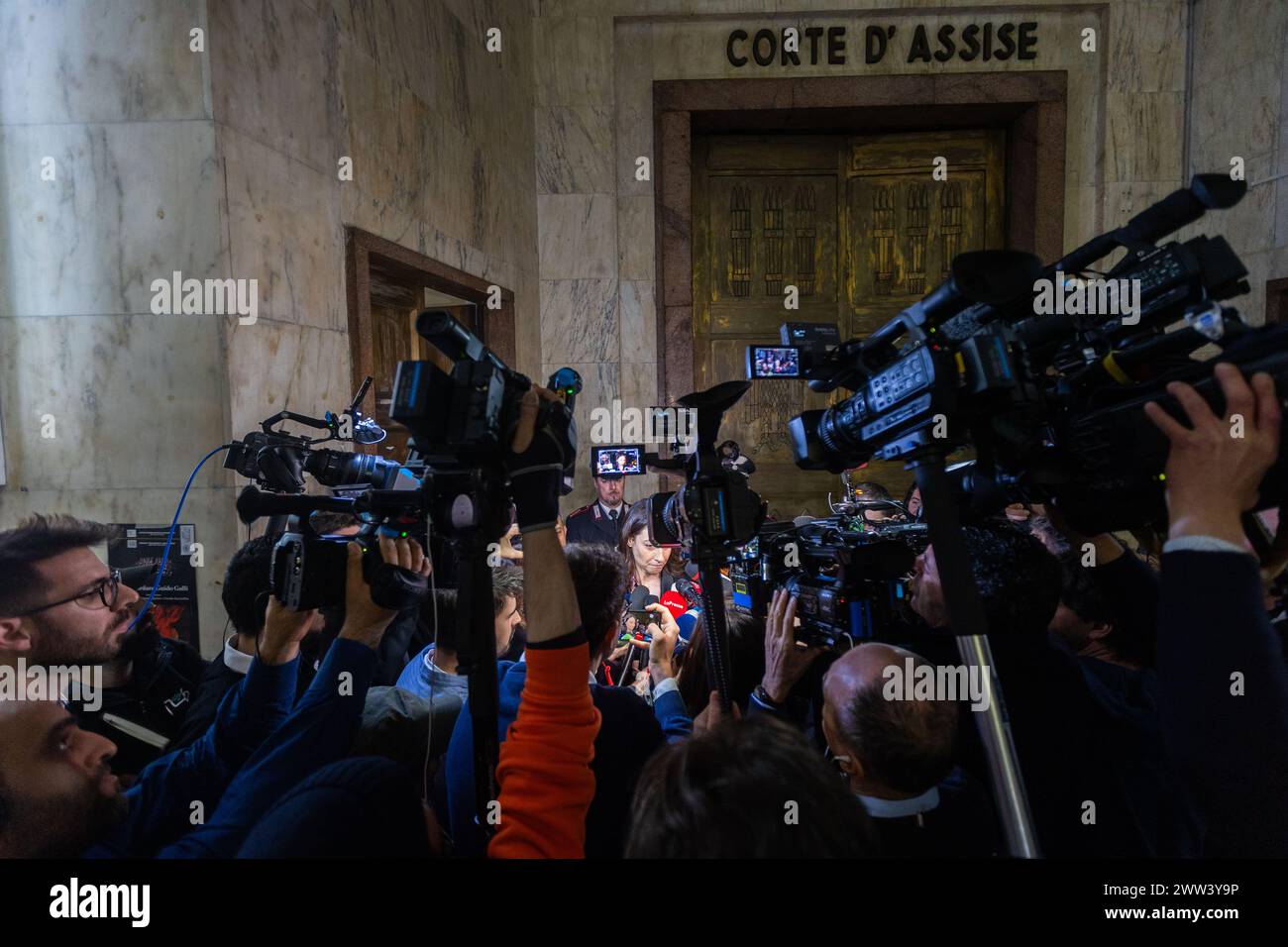L’avvocato Giulia Geradini durante le pause dell’Udienza del Processo ...