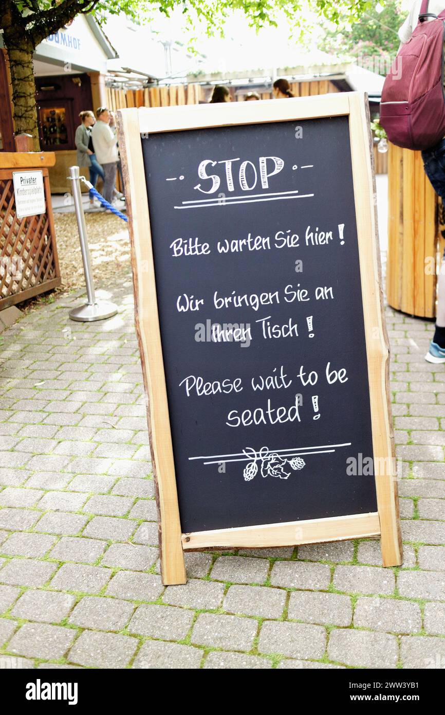 Garden Restaurant Sign Waiting For Space Allocation Stock Photo - Alamy