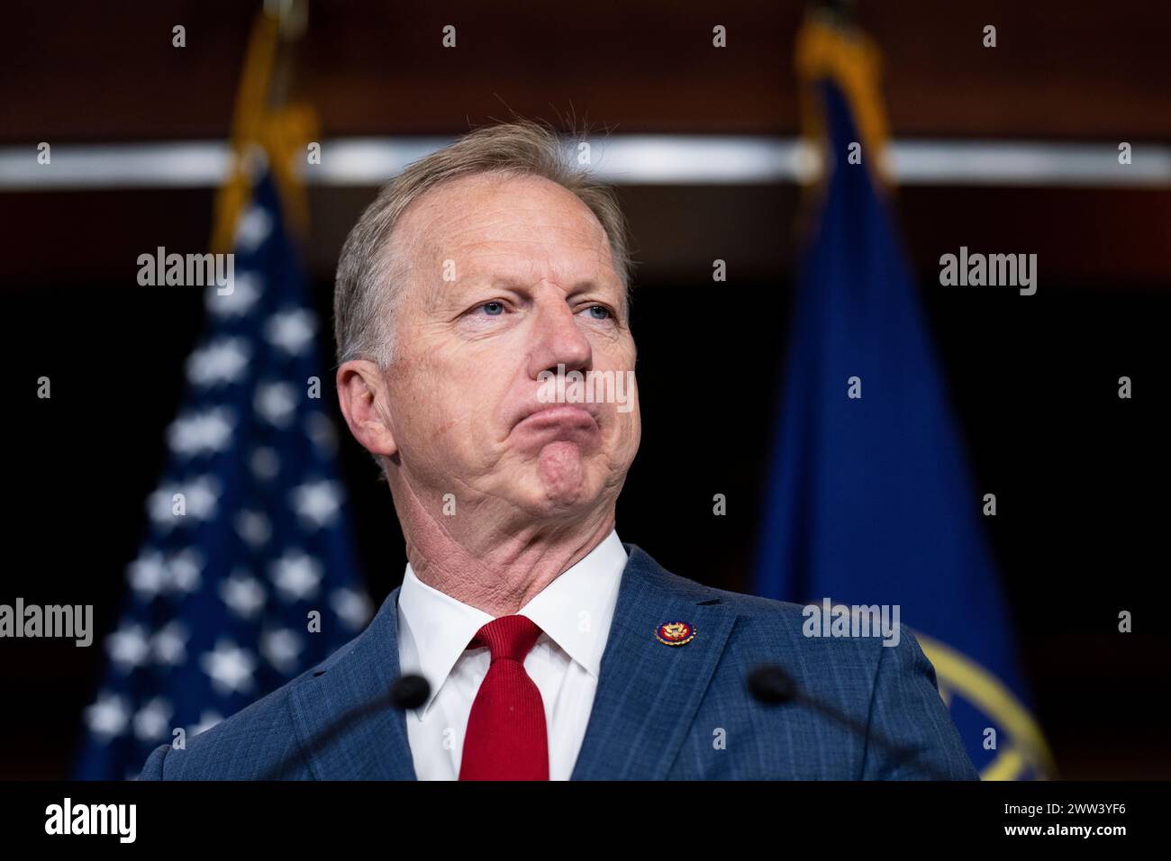 WASHINGTON - MARCH 21: Rep. Kevin Hern, R-Okla., speaks during the ...
